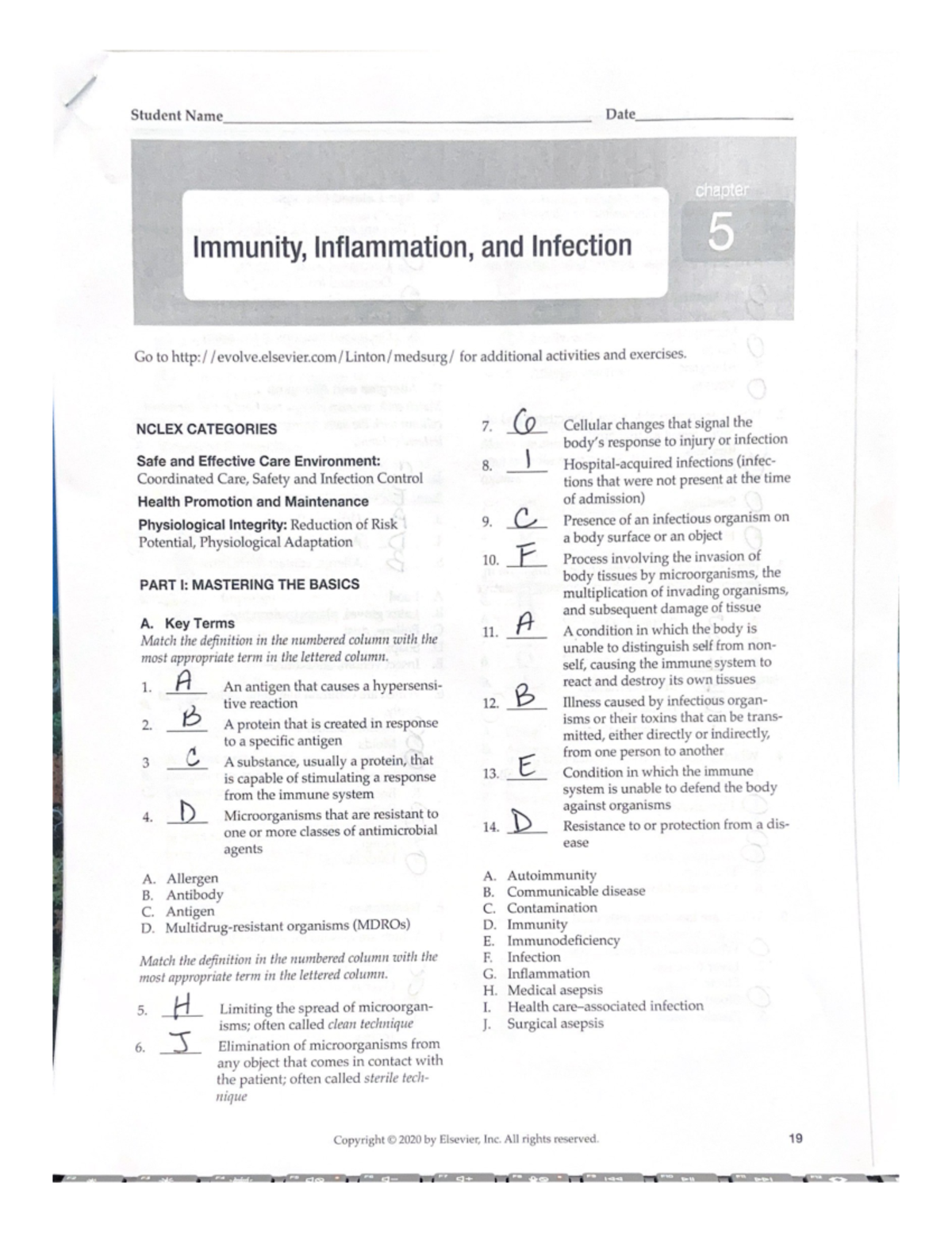 Immunity, Inflammation, and Infection - NCLEX CATEGORIES 7. 6 Cellular ...