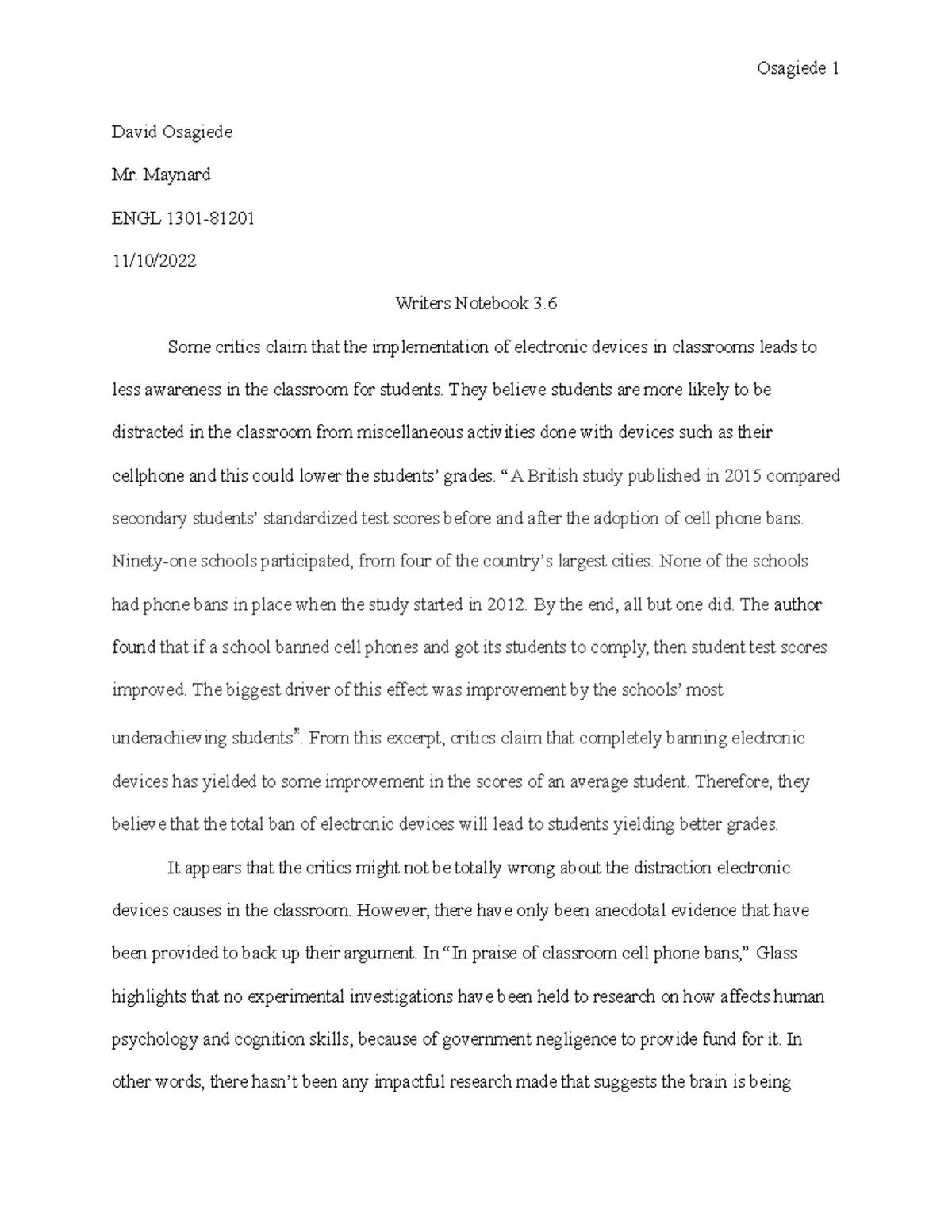 W N 3 Revised Exercise For Essay Osagiede 1 David Osagiede Mr w-n-3-revised-exercise-for-essay-osagiede-1-david-osagiede-mr