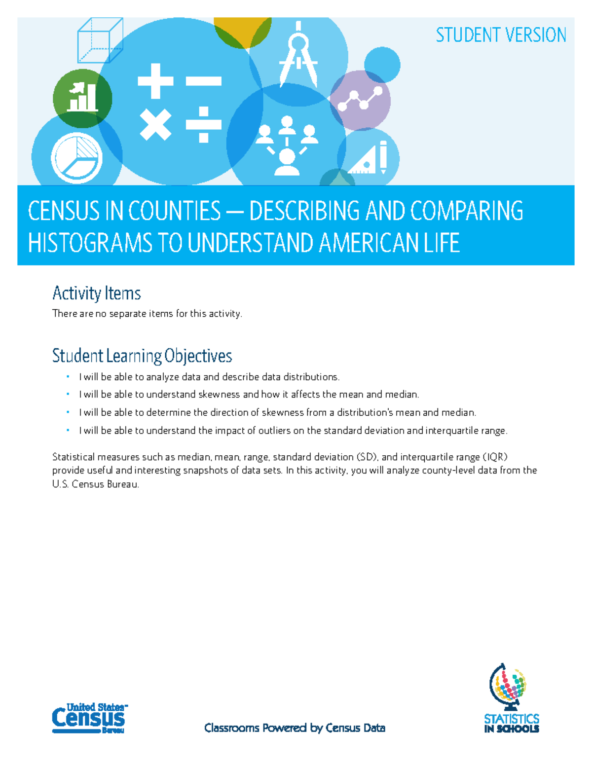 Student Statistics Census Assignment - STUDENT VERSION CENSUS IN ...