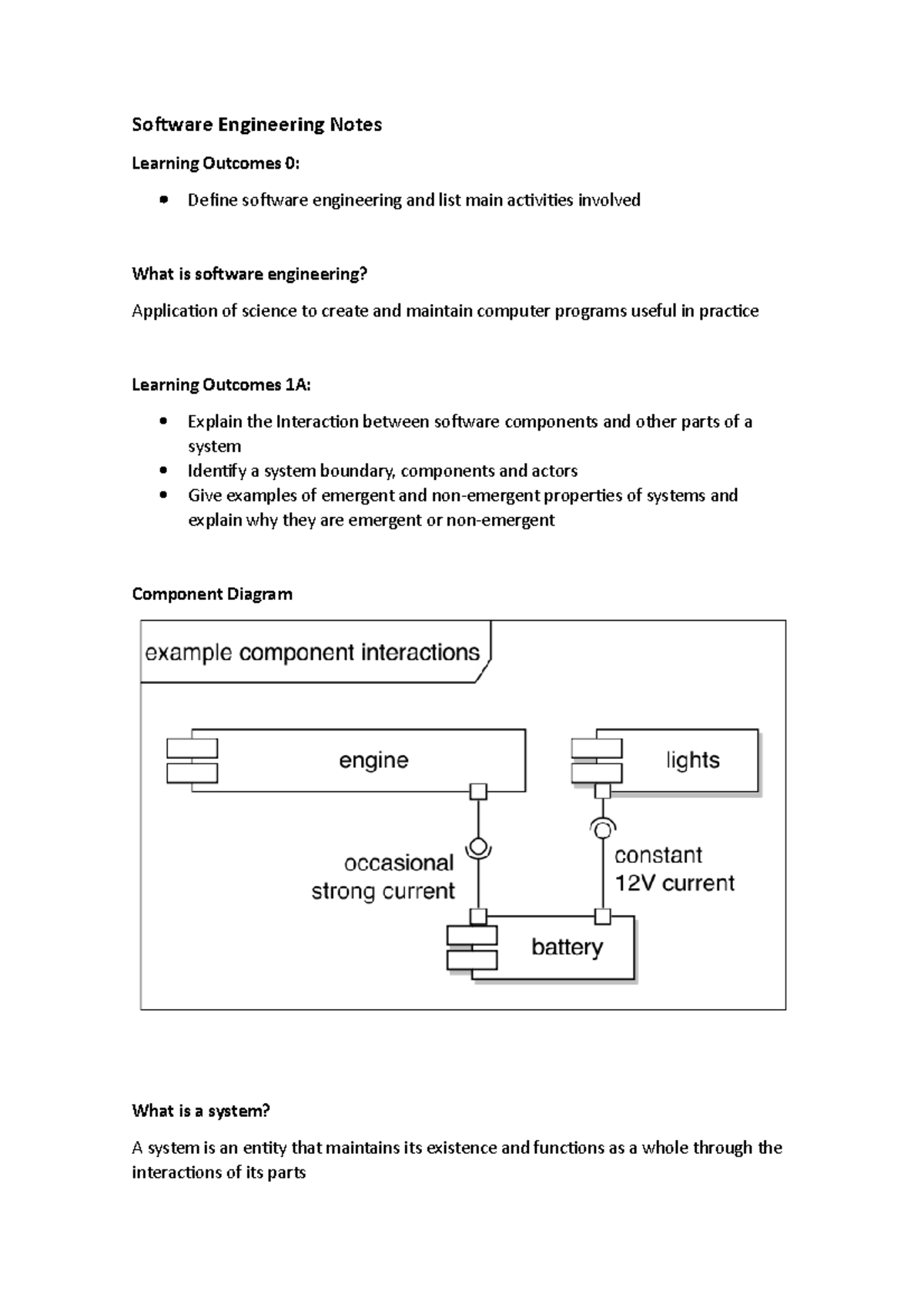 Software Engineering Notes - Software Engineering Notes Learning ...