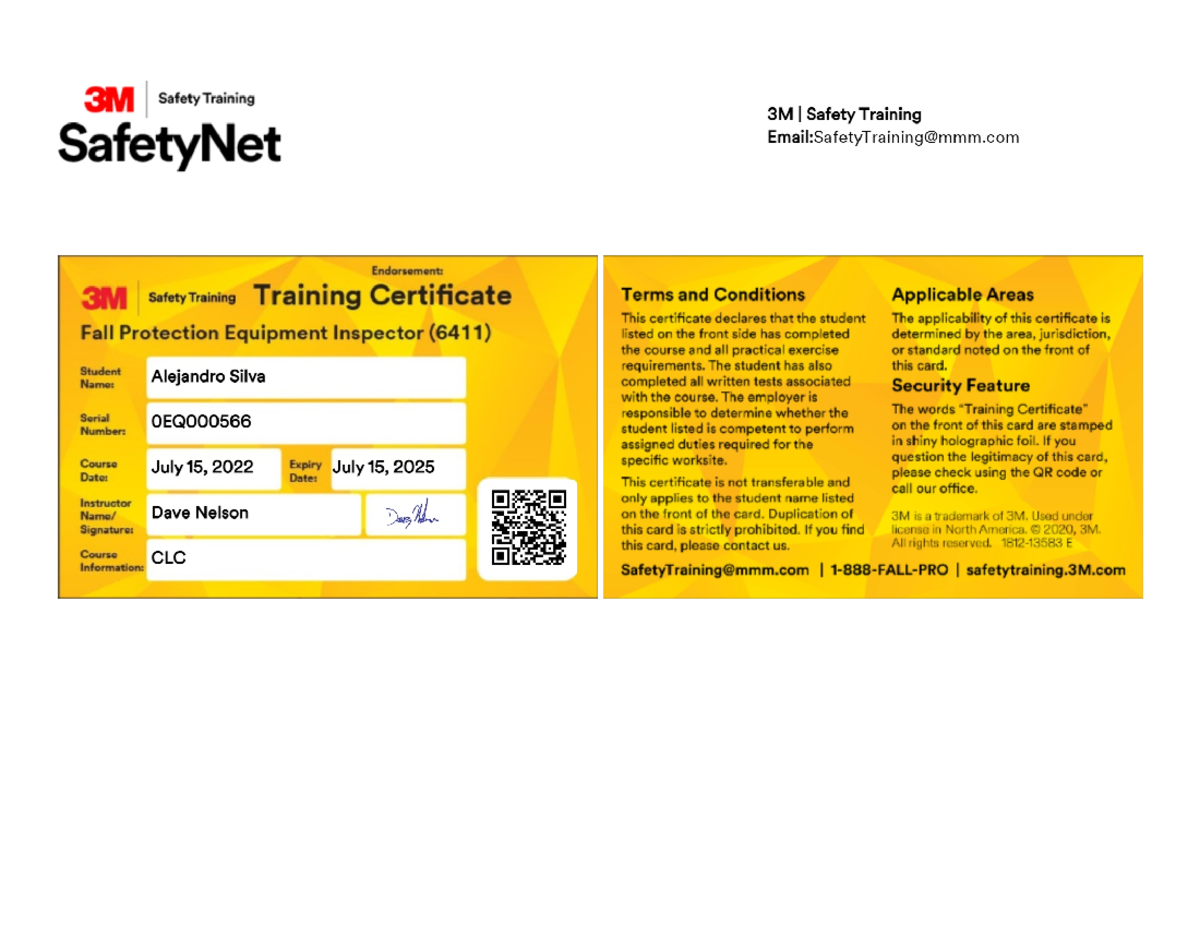 6411O Virtual - Fall Protection Equipment Inspector certificate Canada ...