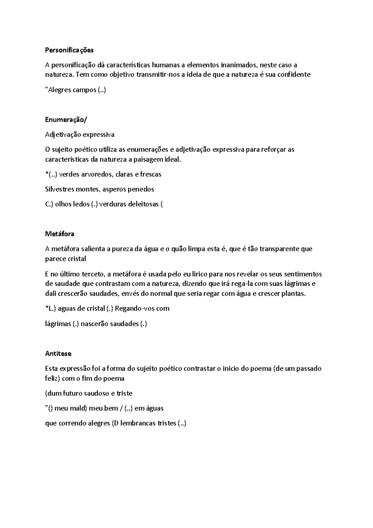 recursos expressivos - Personificações A personificação dá ...