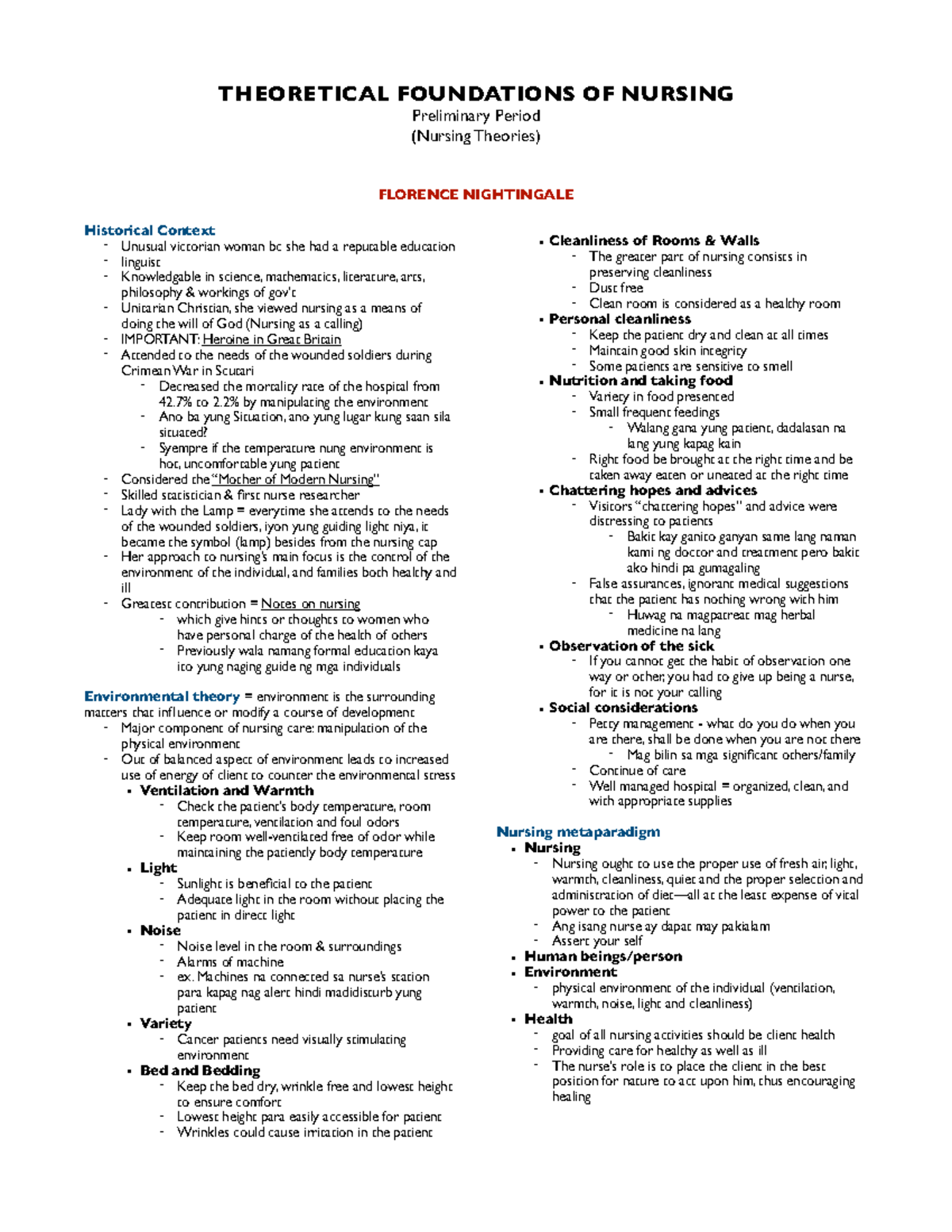 TFN 2Q - Theories on Nursing - THEORETICAL FOUNDATIONS OF NURSING ...