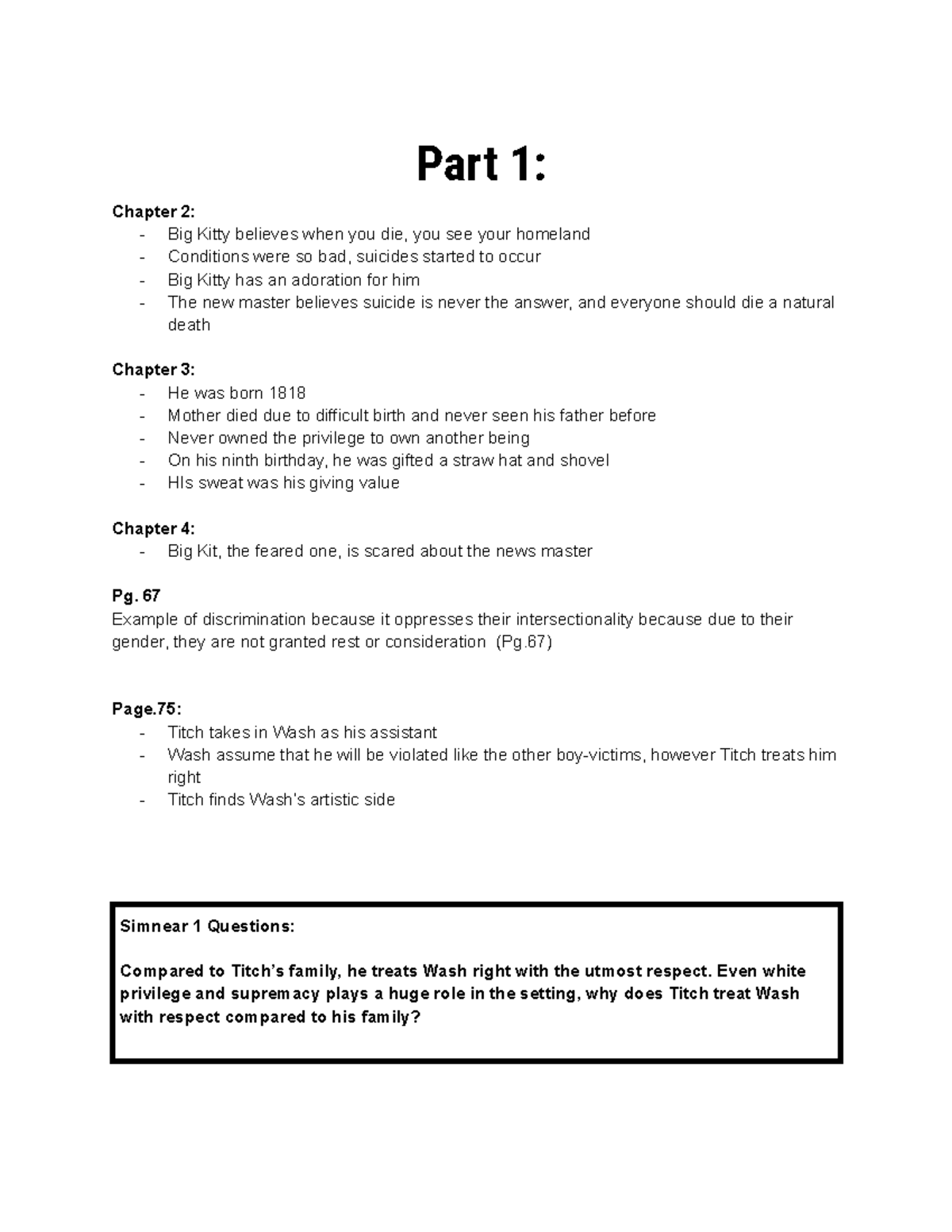 Book Notes - Part 1: Chapter 2: - Big Kitty believes when you die, you ...