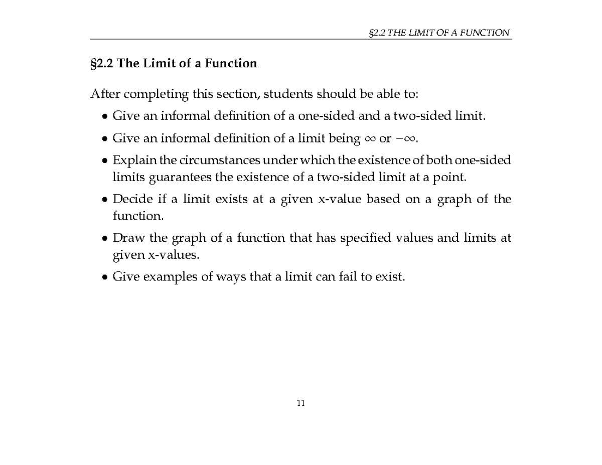 2.2 Limit of a Function-1 - §2 The Limit of a Function After completing ...