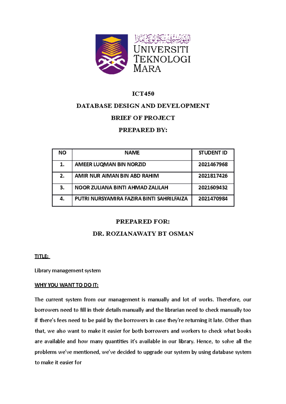 ICT450 Group 6 - The best way to tackle this is learning how to save ...