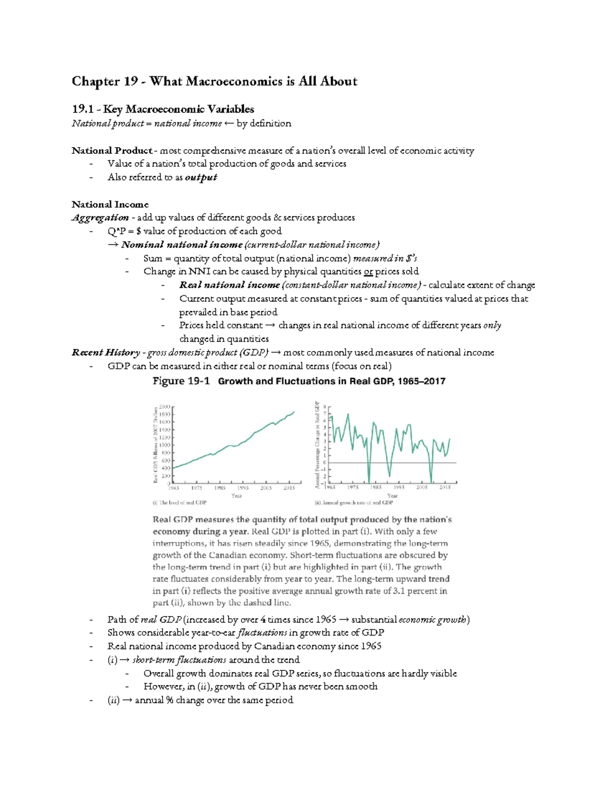 EC140 1st Midterm Text Notes - Chapter 19 - What Macroeconomics is All ...