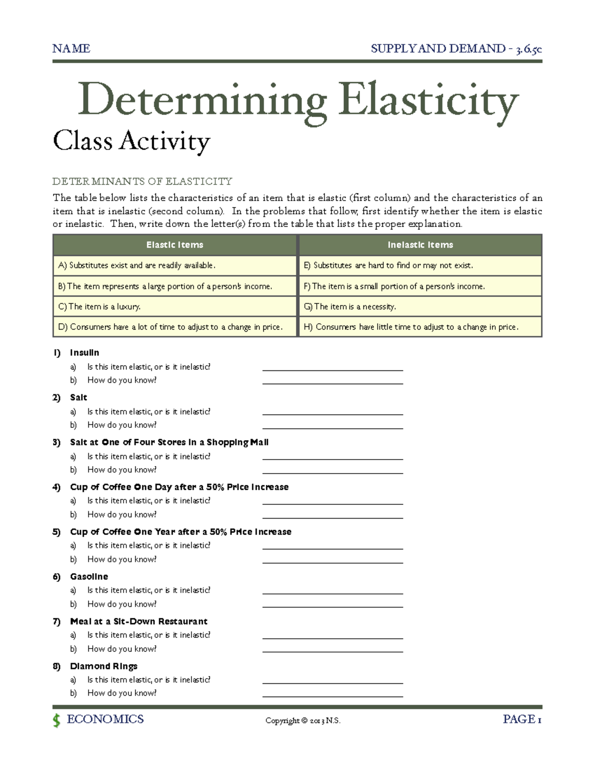 Elasticity of demand - Questions and Answers - Determining Elasticity ...