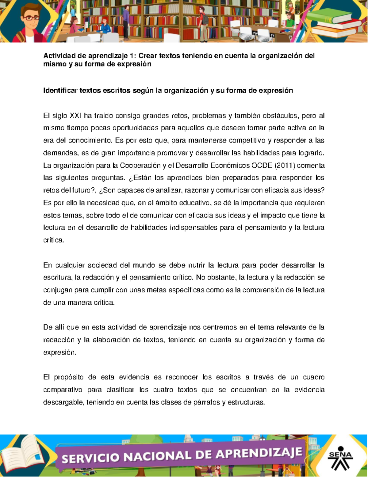 Evidencia Cuadro comparativo Identificar textos escritos segun ...