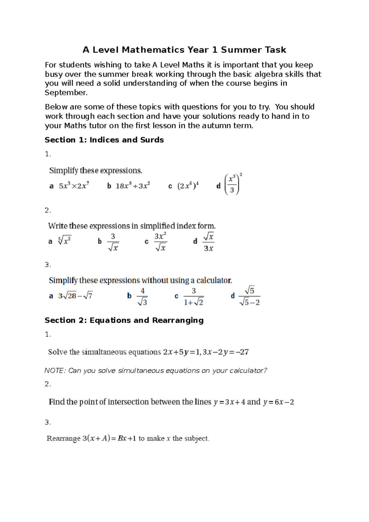 maths-activity-sfsfs-a-level-mathematics-year-1-summer-task-for
