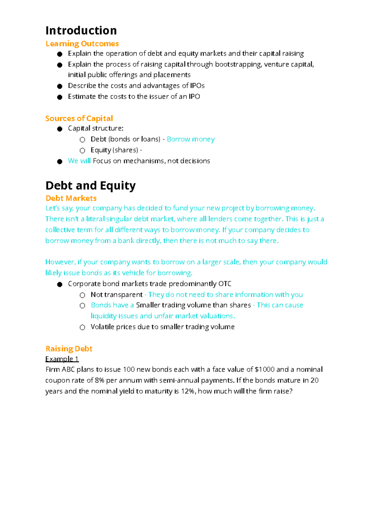 Lecture #11 - Notes - Introduction Learning Outcomes Explain the ...