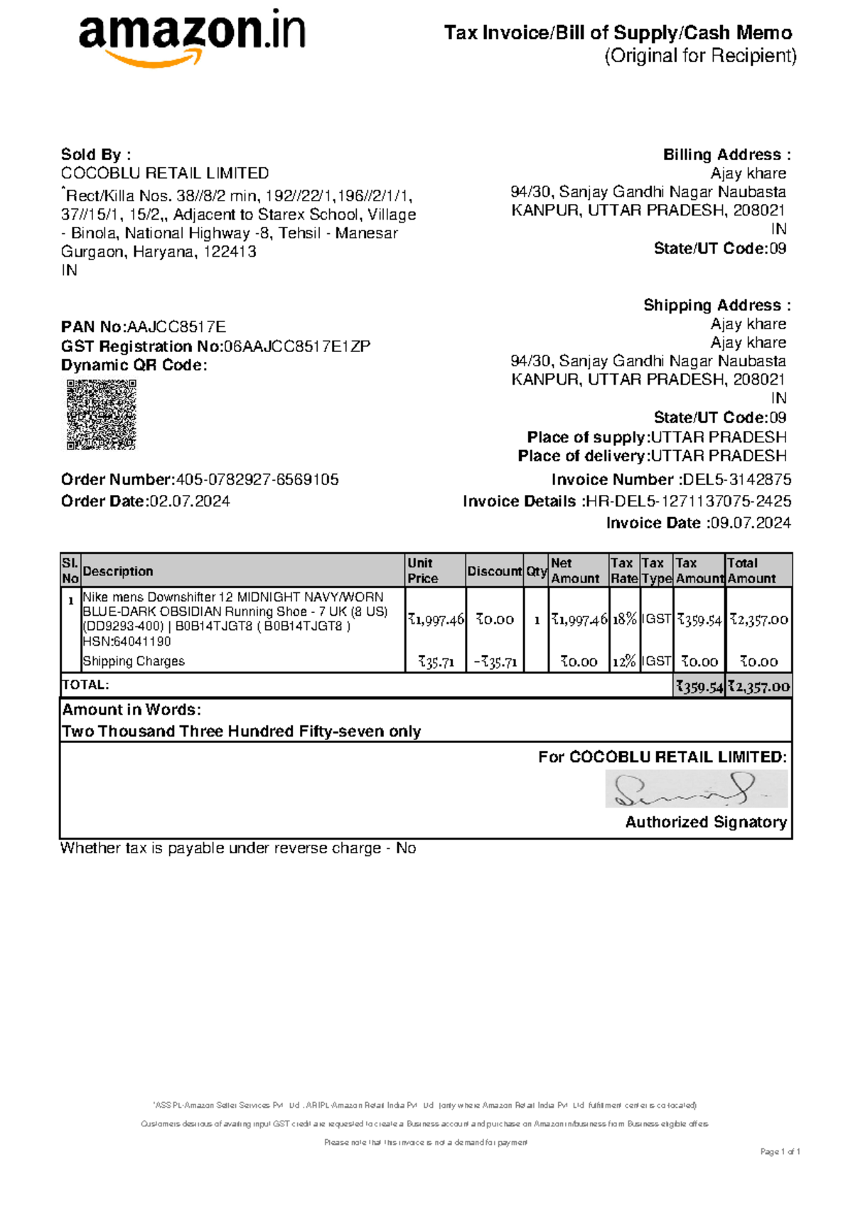 Invoice - elab - Tax Invoice/Bill of Supply/Cash Memo (Original for ...