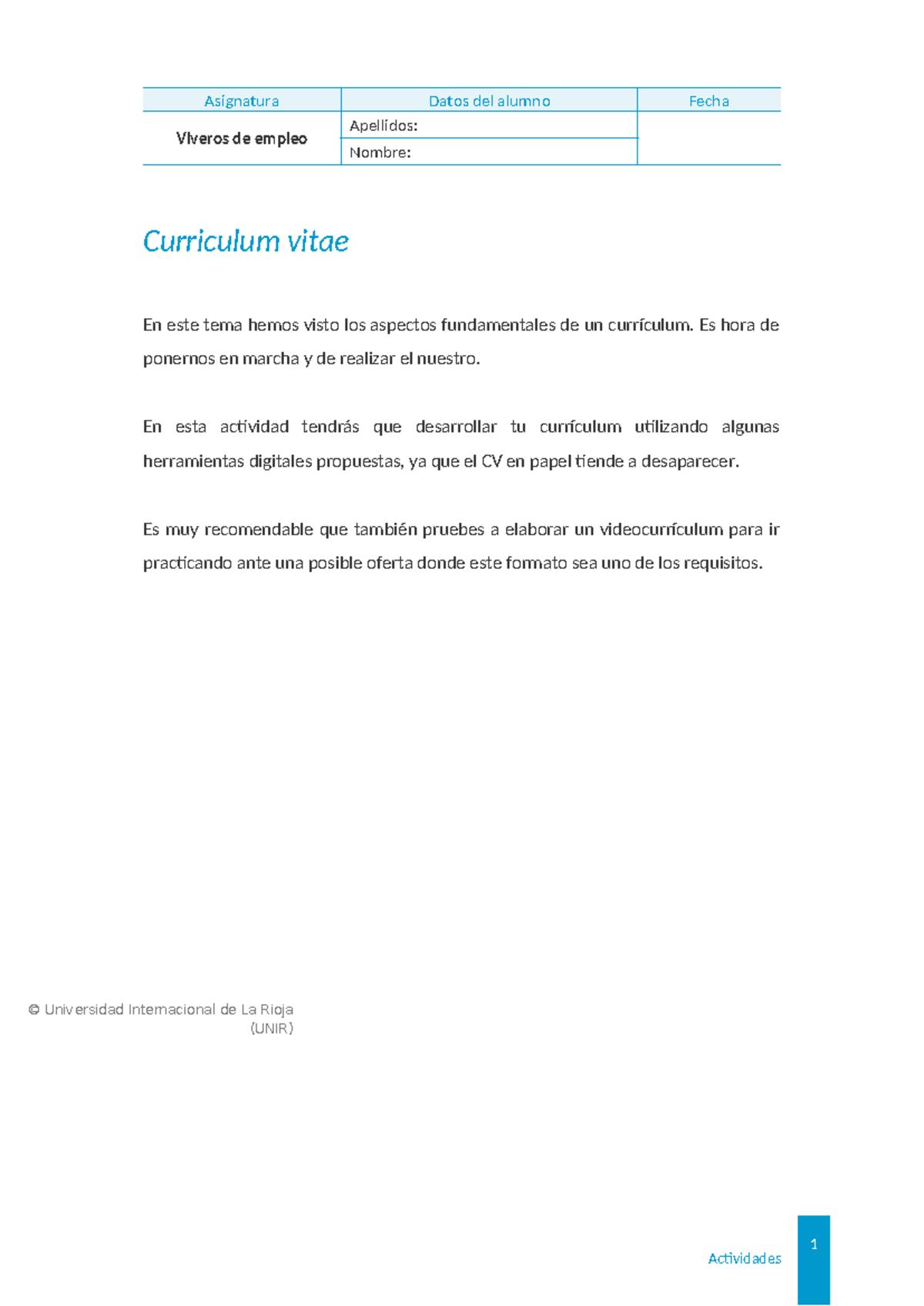 Viveroact 1 - sdfgsdfg - © Universidad Internacional de La Rioja (UNIR ...