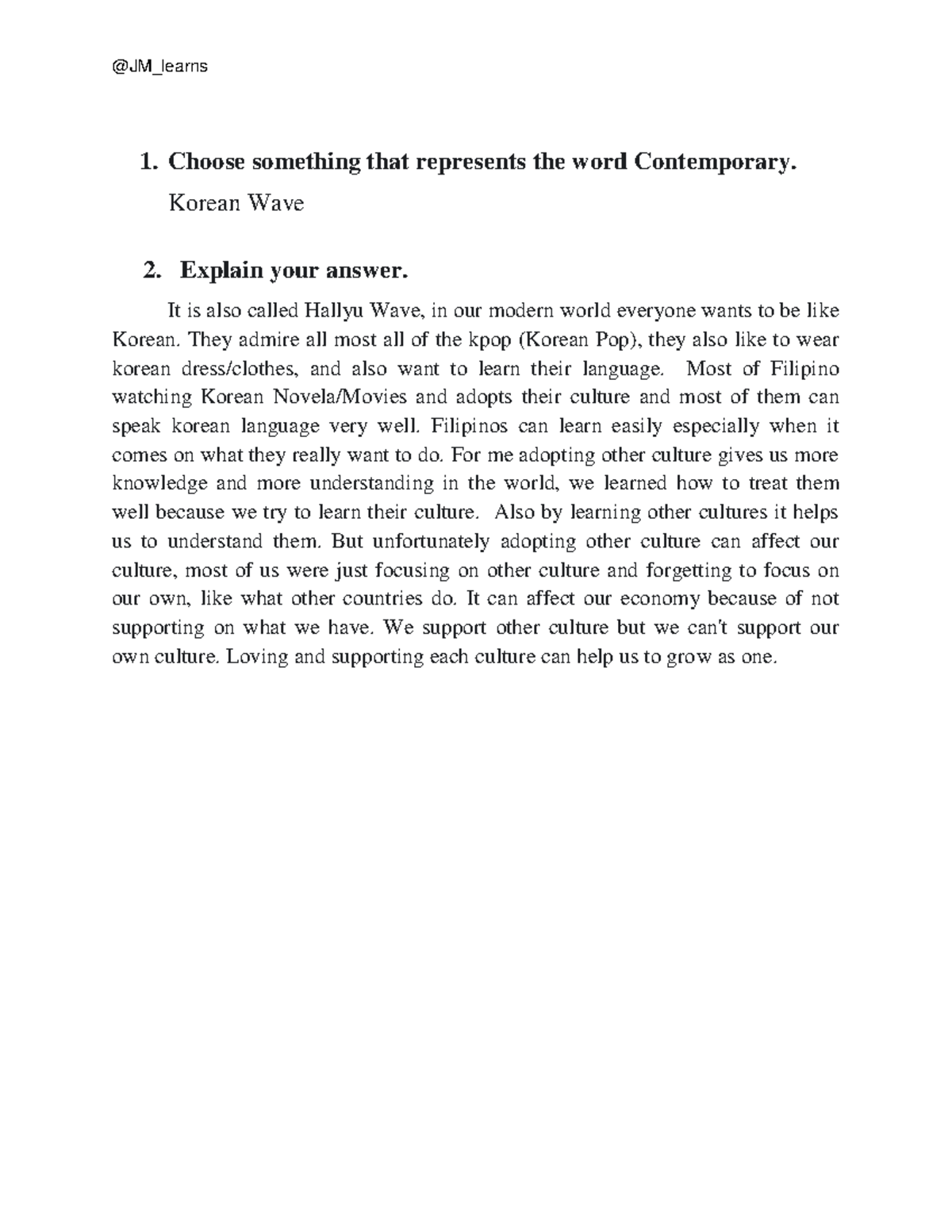 What is Contemporary and its Sample - @JM_learns 1. Choose something ...