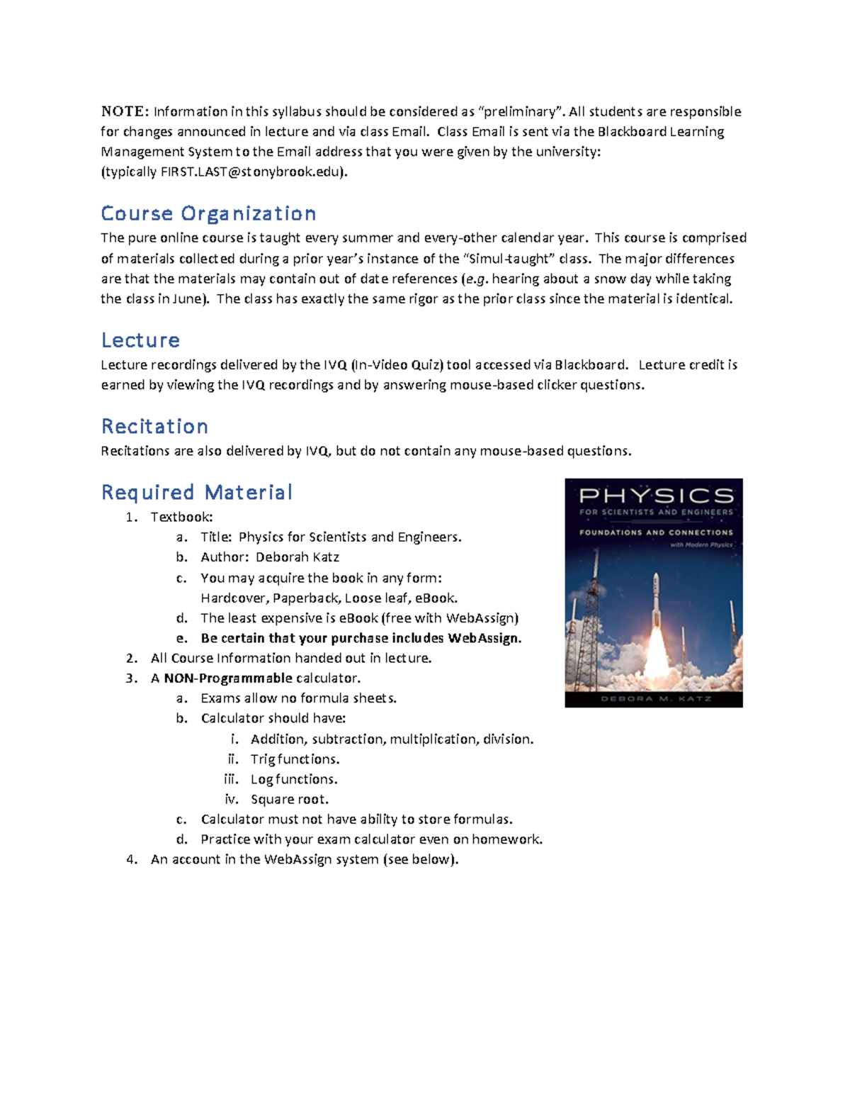 Physics 131 syllabus year 2021 with professor Hemmic - NOTE: Information in this syllabus should ...