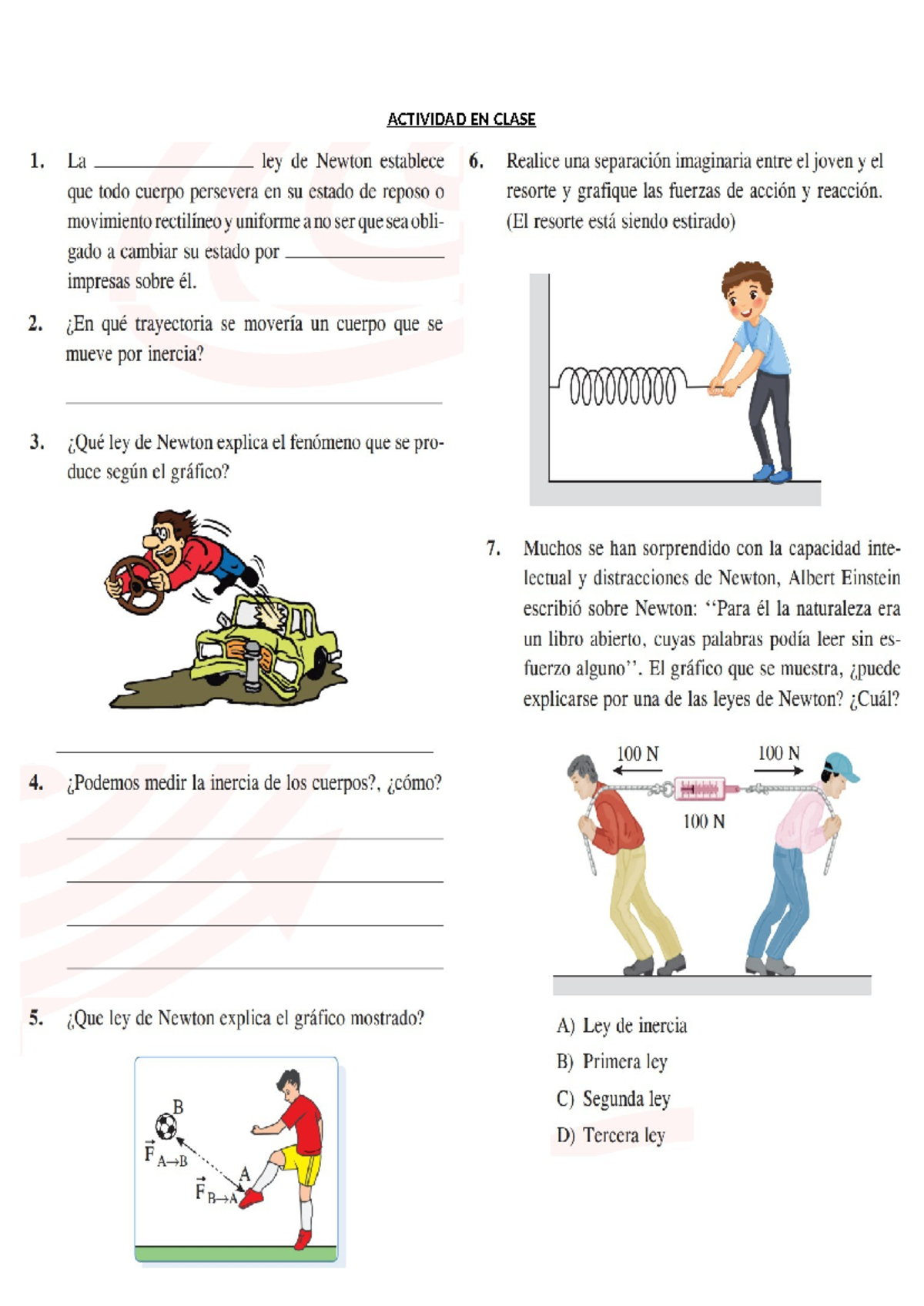 Leyes DE Newton-2 - apuntes importantes - ACTIVIDAD EN CLASE 1. La ley ...