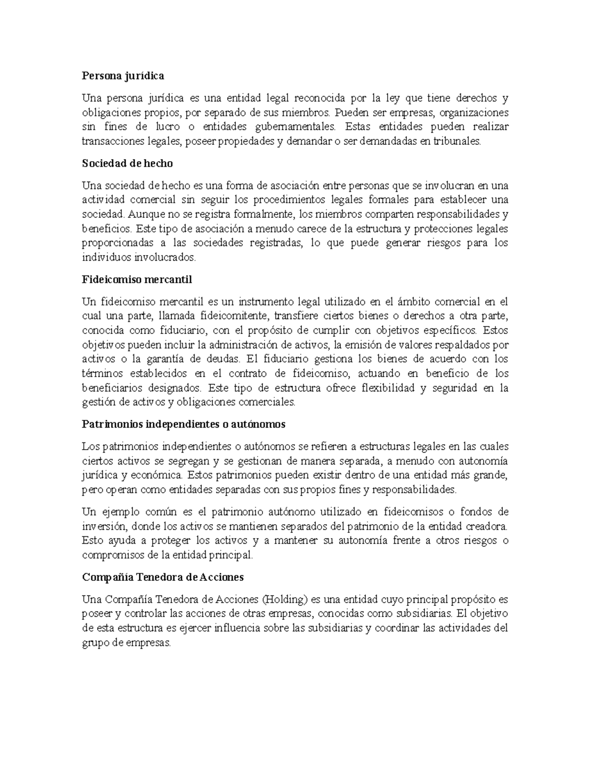 Glosario Legislación - Tareas - Persona jurídica Una persona jurídica ...