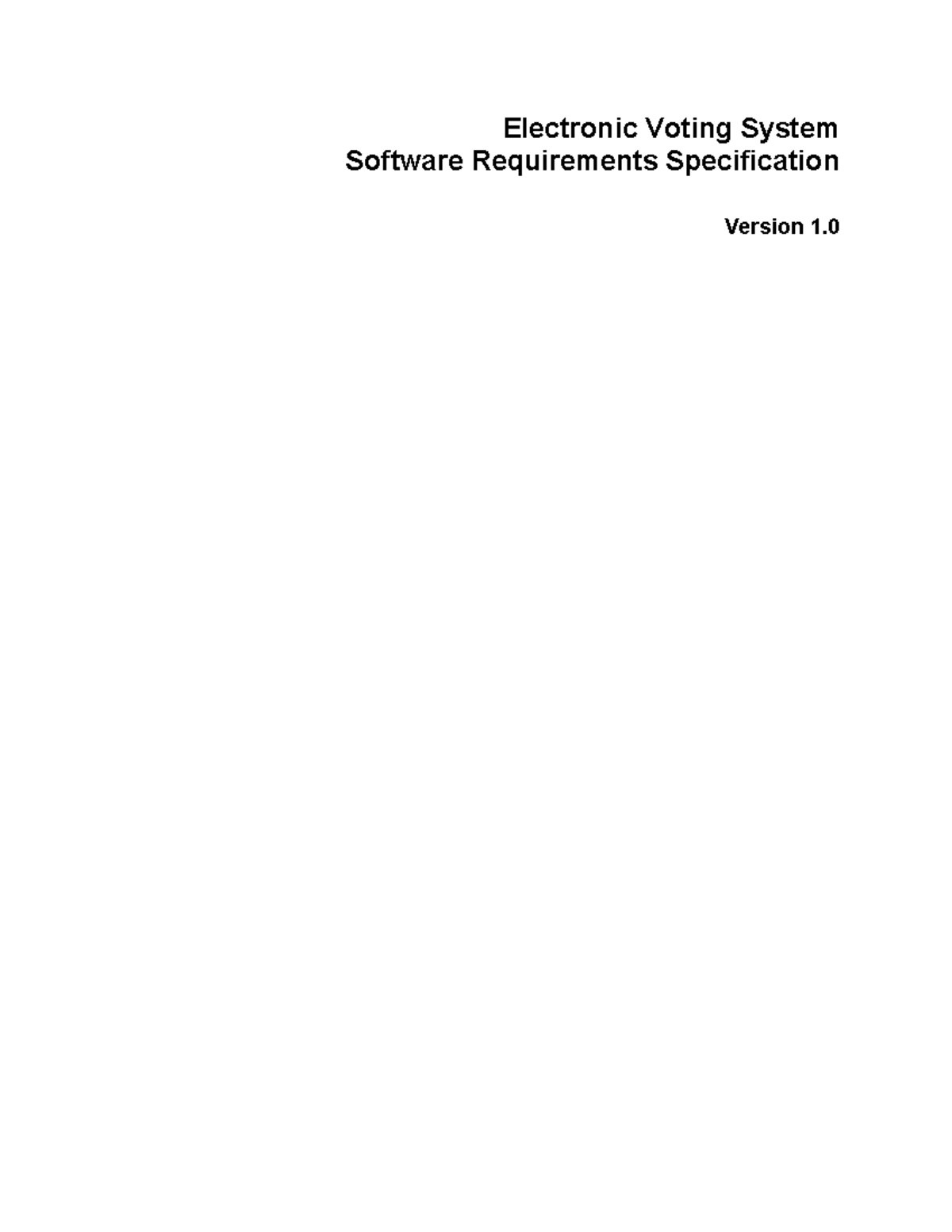 EVS-SRS - It is an assignment project - Electronic Voting System Software Requirements ...