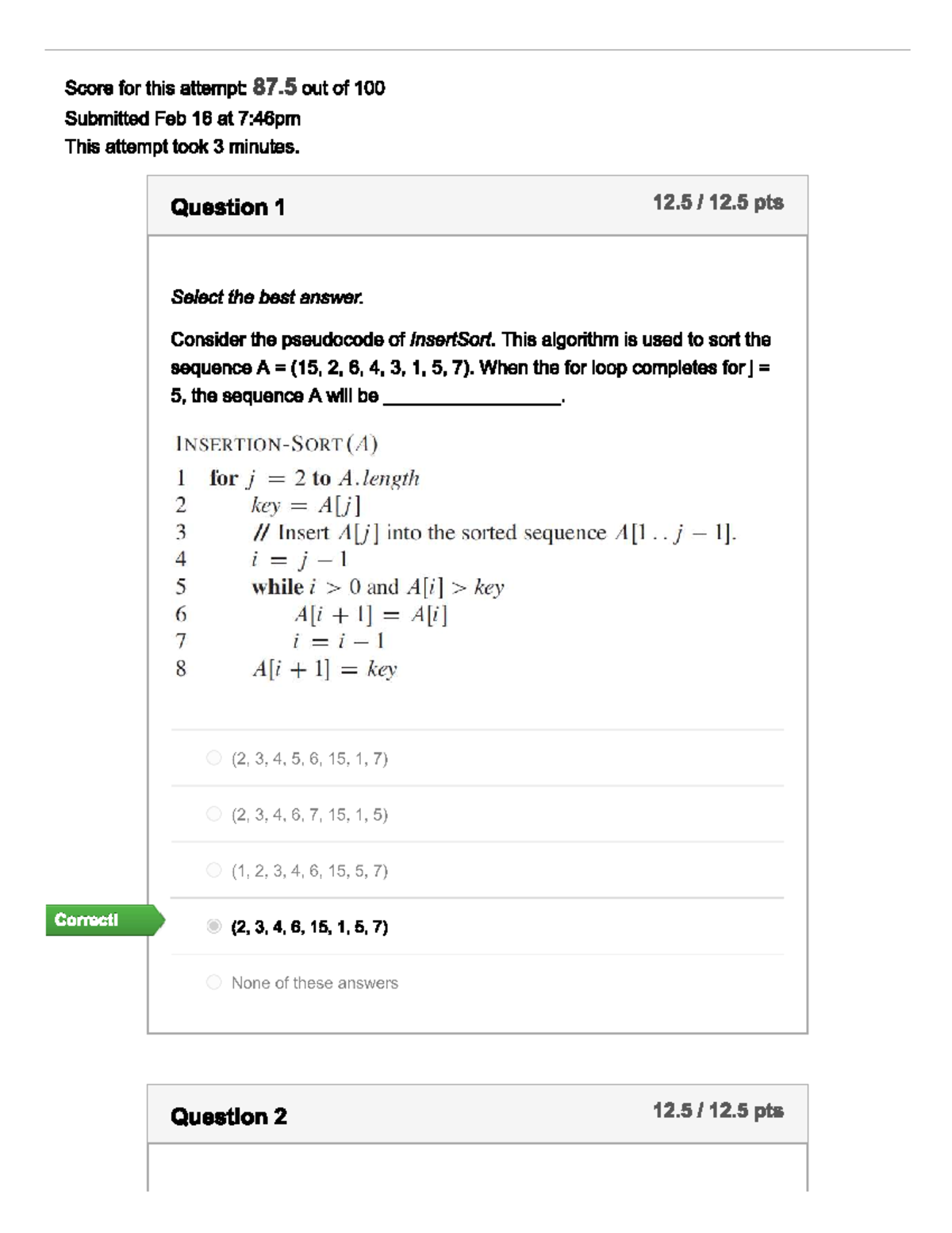 M5V1 - Insert sort practice - COMP 3270 - Studocu
