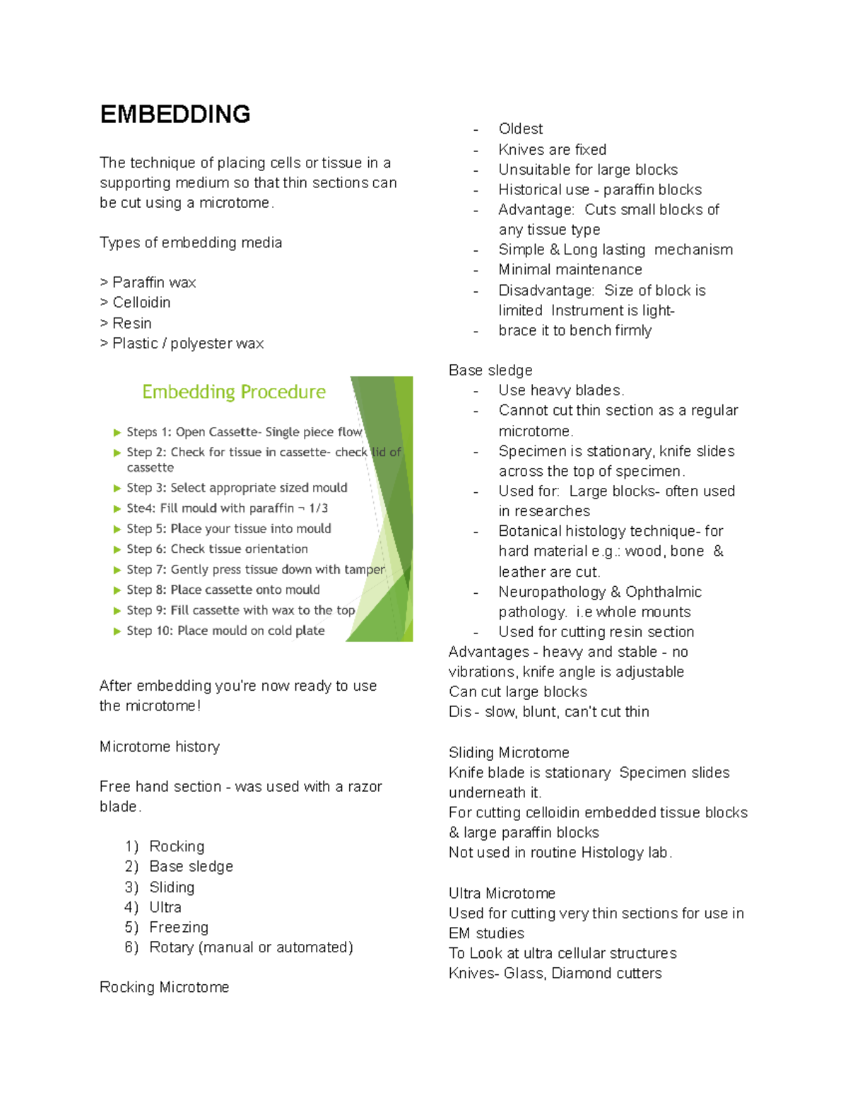 Embedding - EMBEDDING The technique of placing cells or tissue in a ...