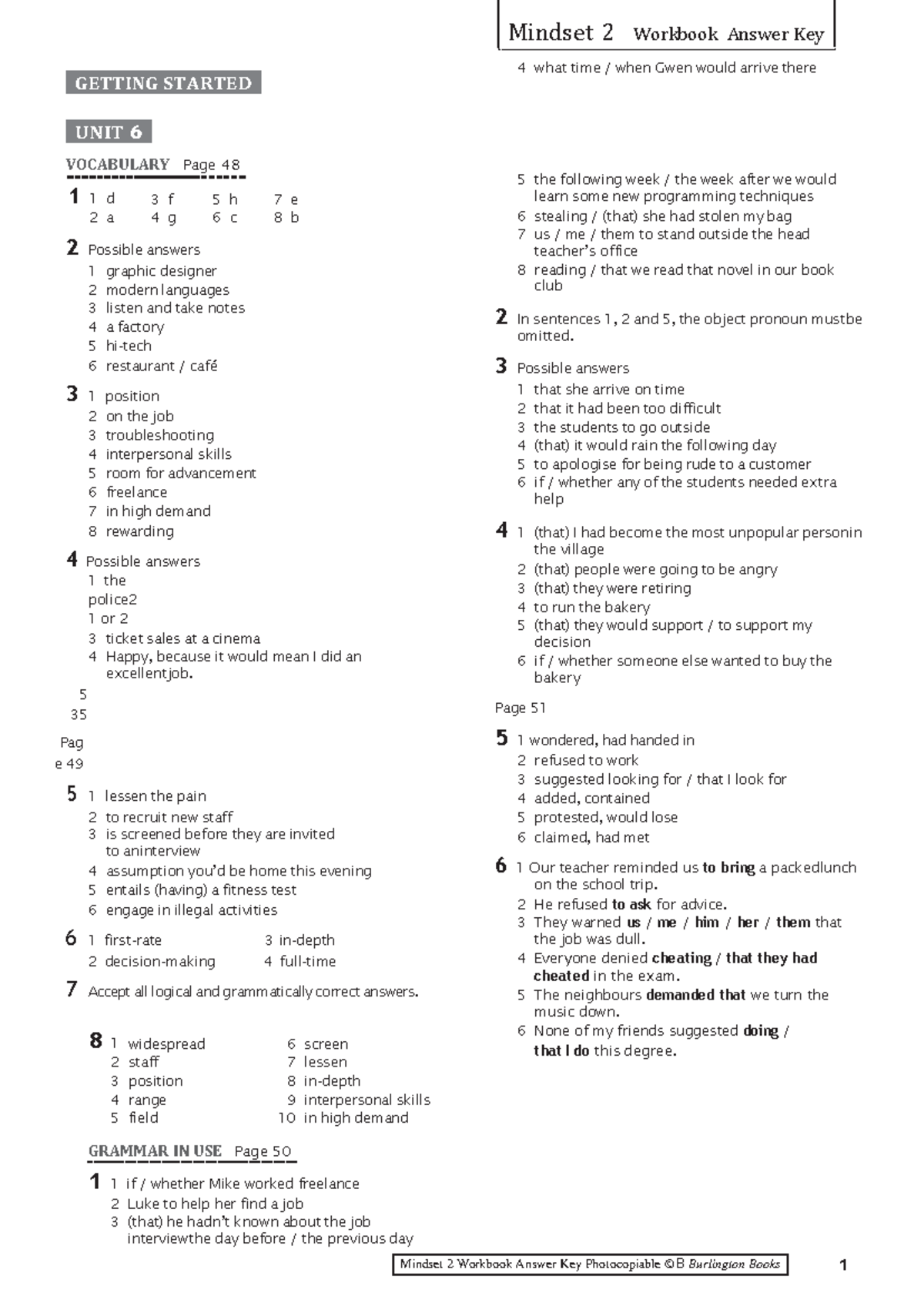 Unit 6 - Mindset 2 Workbook Answer Key Mindset 2 Workbook Answer Key ...