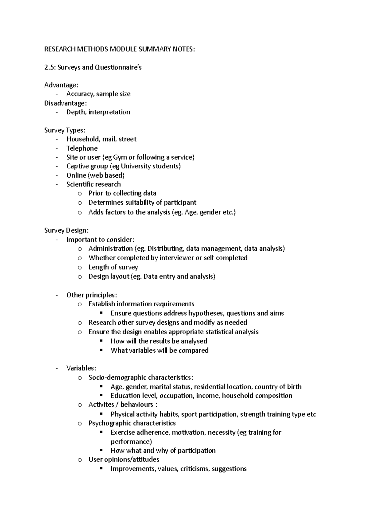 Module Notes for stats - 016238 - Studocu