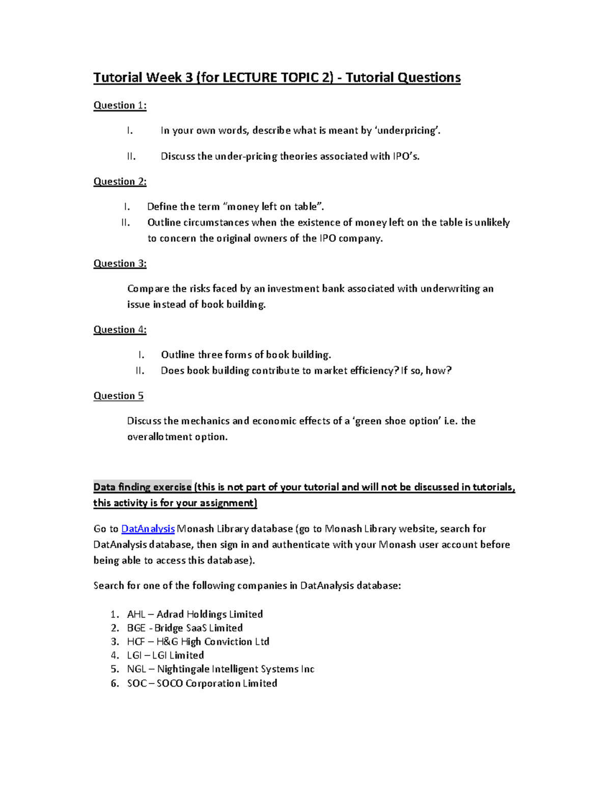 Bff3351 S1 2024 Tutorial 3 Questions Tutorial Week 3 For Lecture