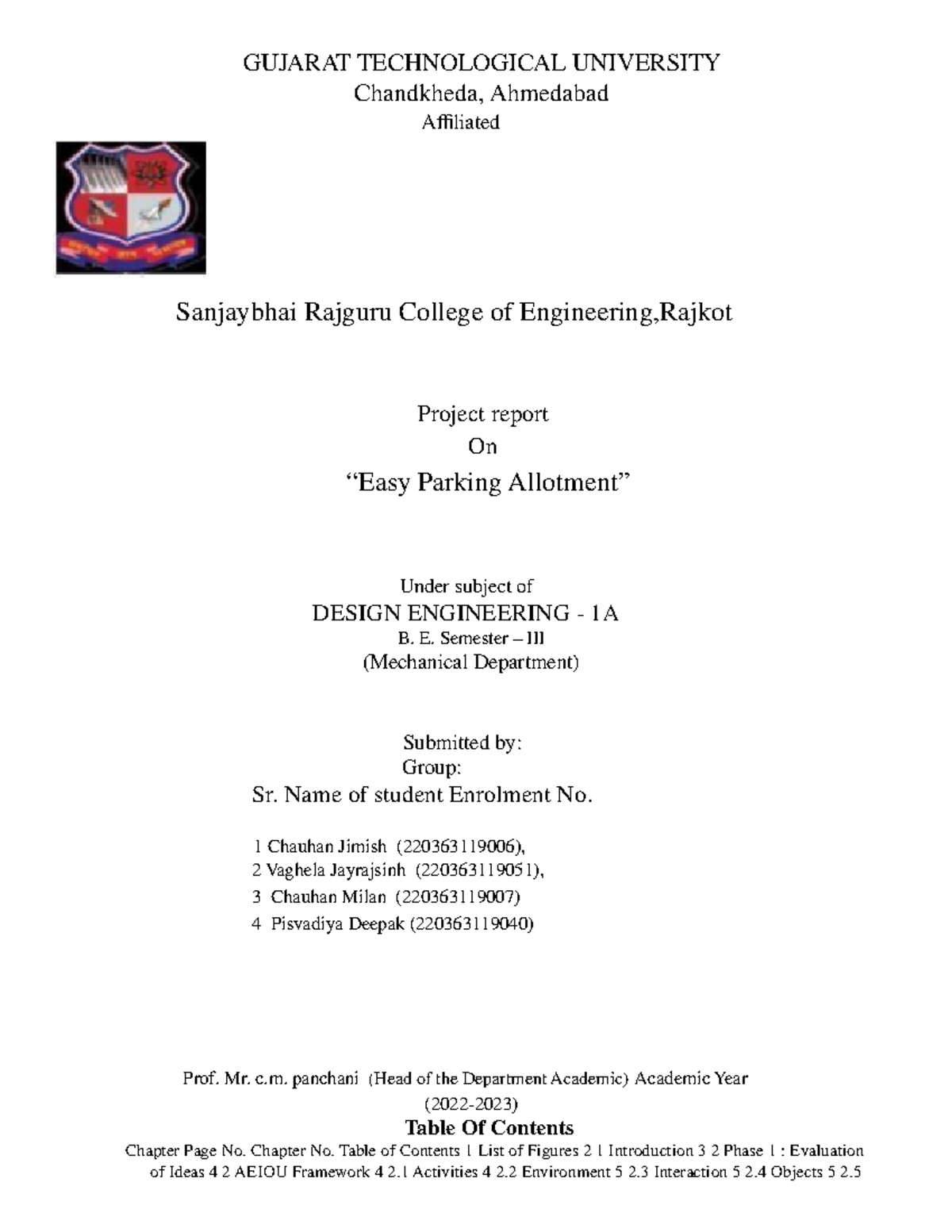 Project Report - GUJARAT TECHNOLOGICAL UNIVERSITY Chandkheda, Ahmedabad ...