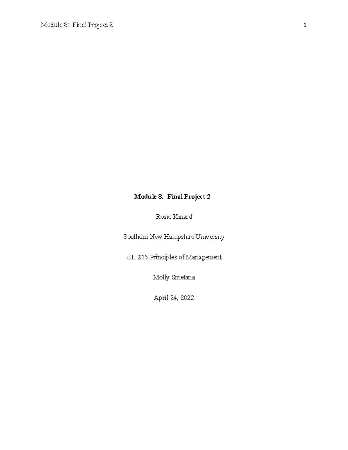 Module 8 Final Project 2 - Module 8: Final Project 2 Rosie Kinard ...