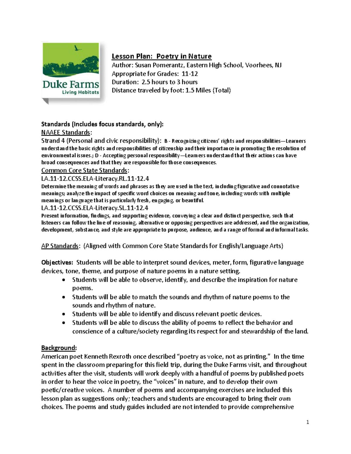 Poetry-in-nature- 11 12-pomerantz - Lesson Plan: Poetry in Nature ...