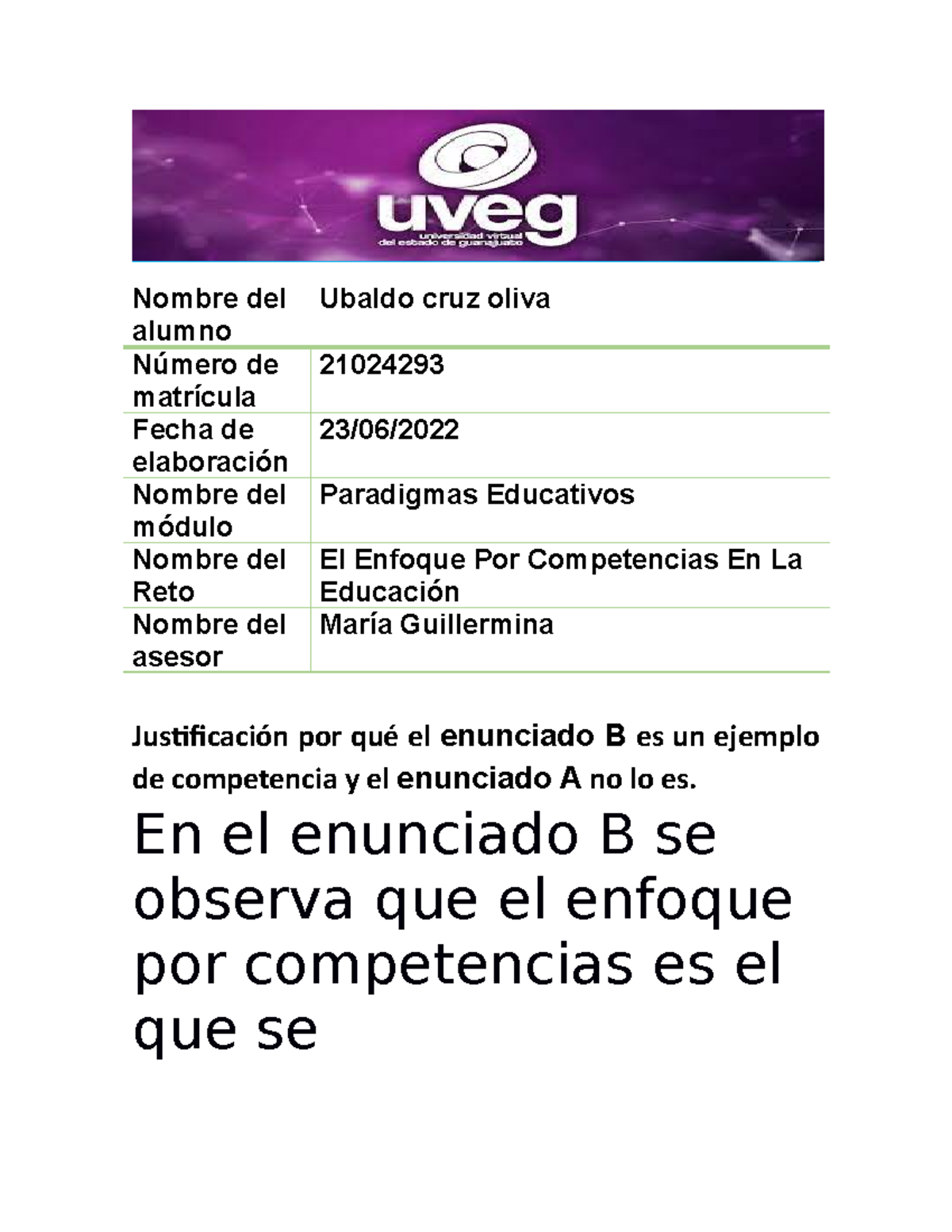Cruz Ubaldo R2 U2 - ínformacion - Nombre del alumno Ubaldo cruz oliva ...
