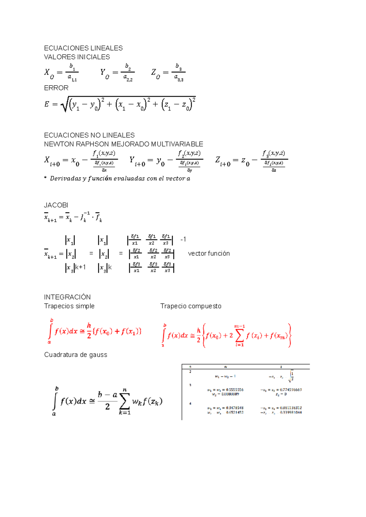 FOR MN - mmmm - ECUACIONES LINEALES VALORES INICIALES 𝑋 𝑂 = 𝑏 1 𝑎1, 𝑌 𝑂 ...