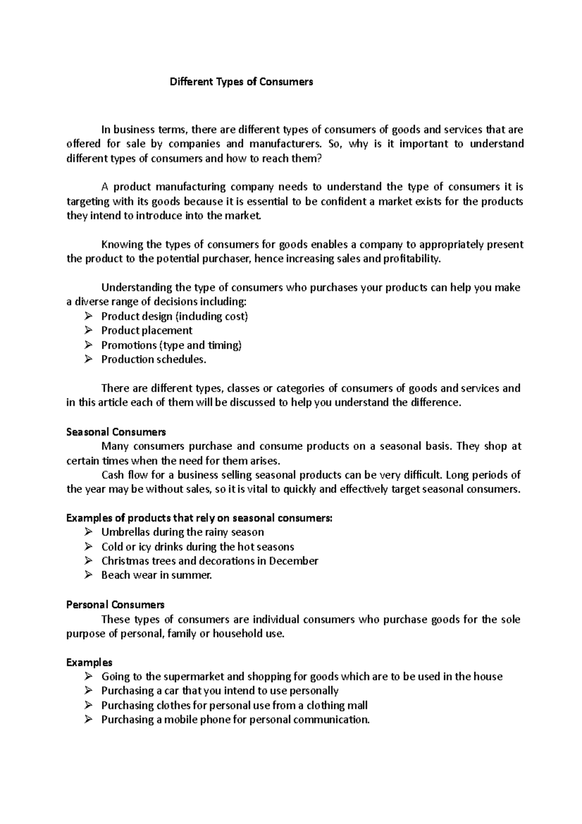 Differnt TYPE OF Customer - Different Types of Consumers In business ...