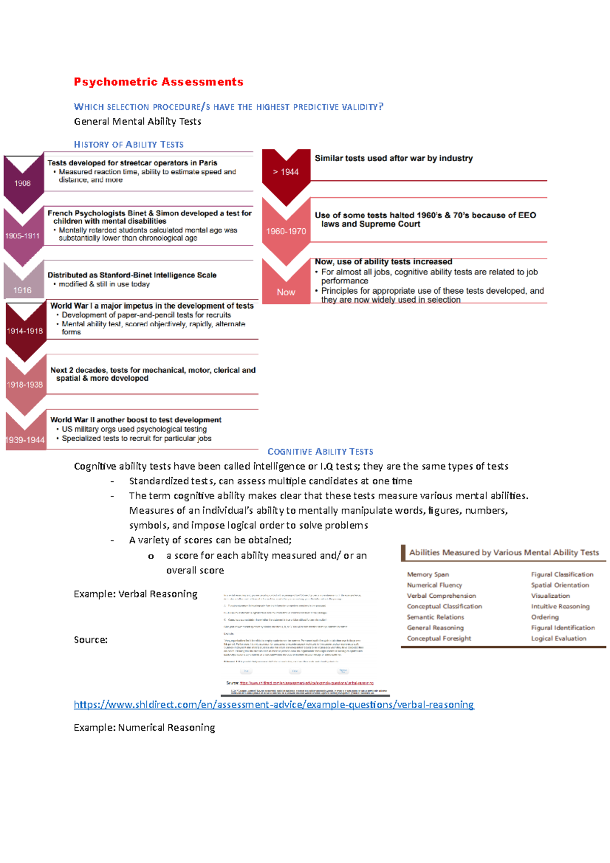 LEC 10 MGMT2050 Psychometric Assessments - Psychometric Assessments ...