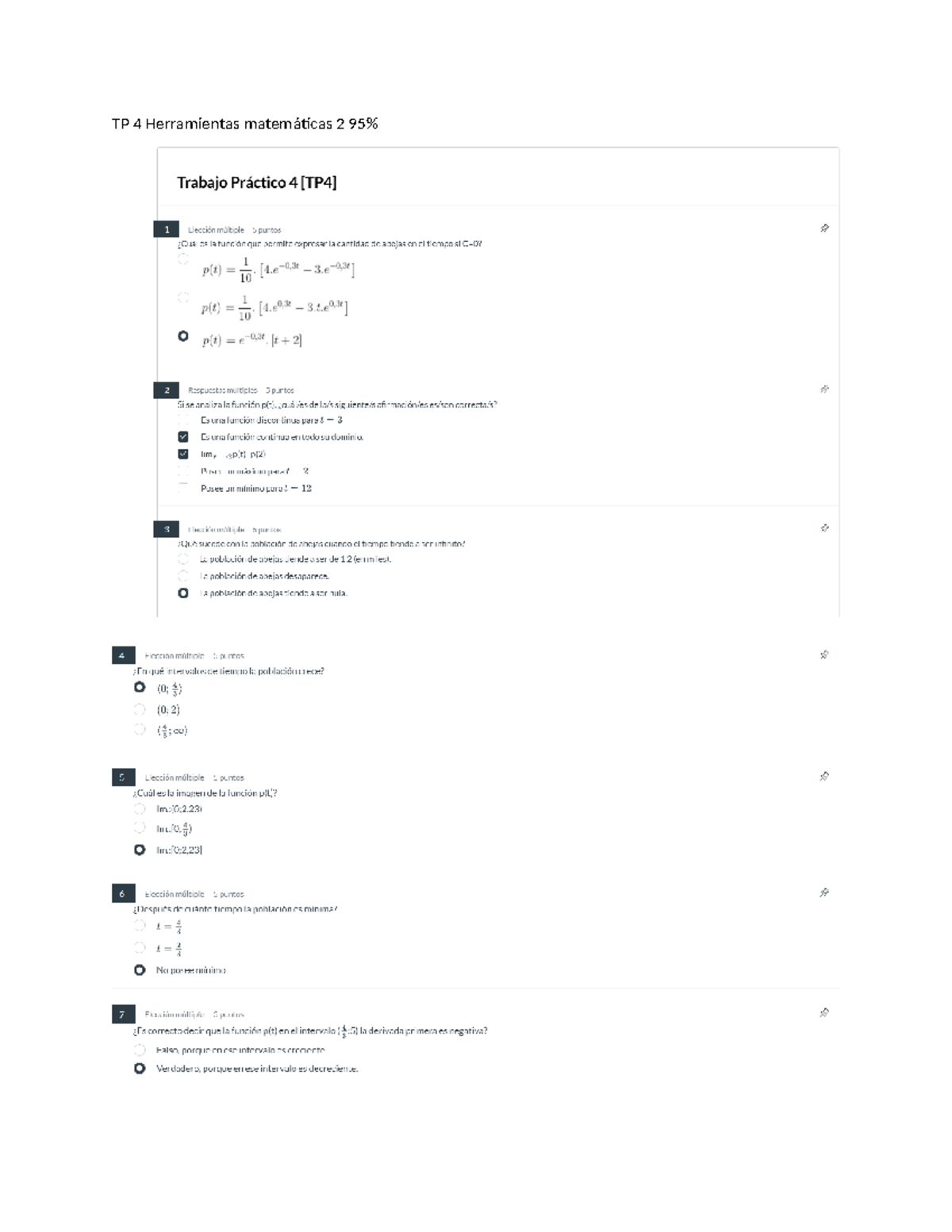 TP 4 Herramientas matemáticas 2 95 - lim, Posee un máximo para t Posee ...