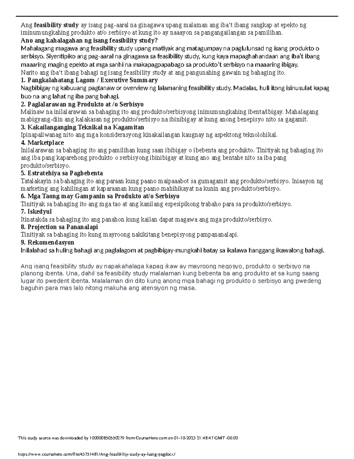 Ang feasibility study ay isang pag - Ano ang kahalagahan ng isang ...