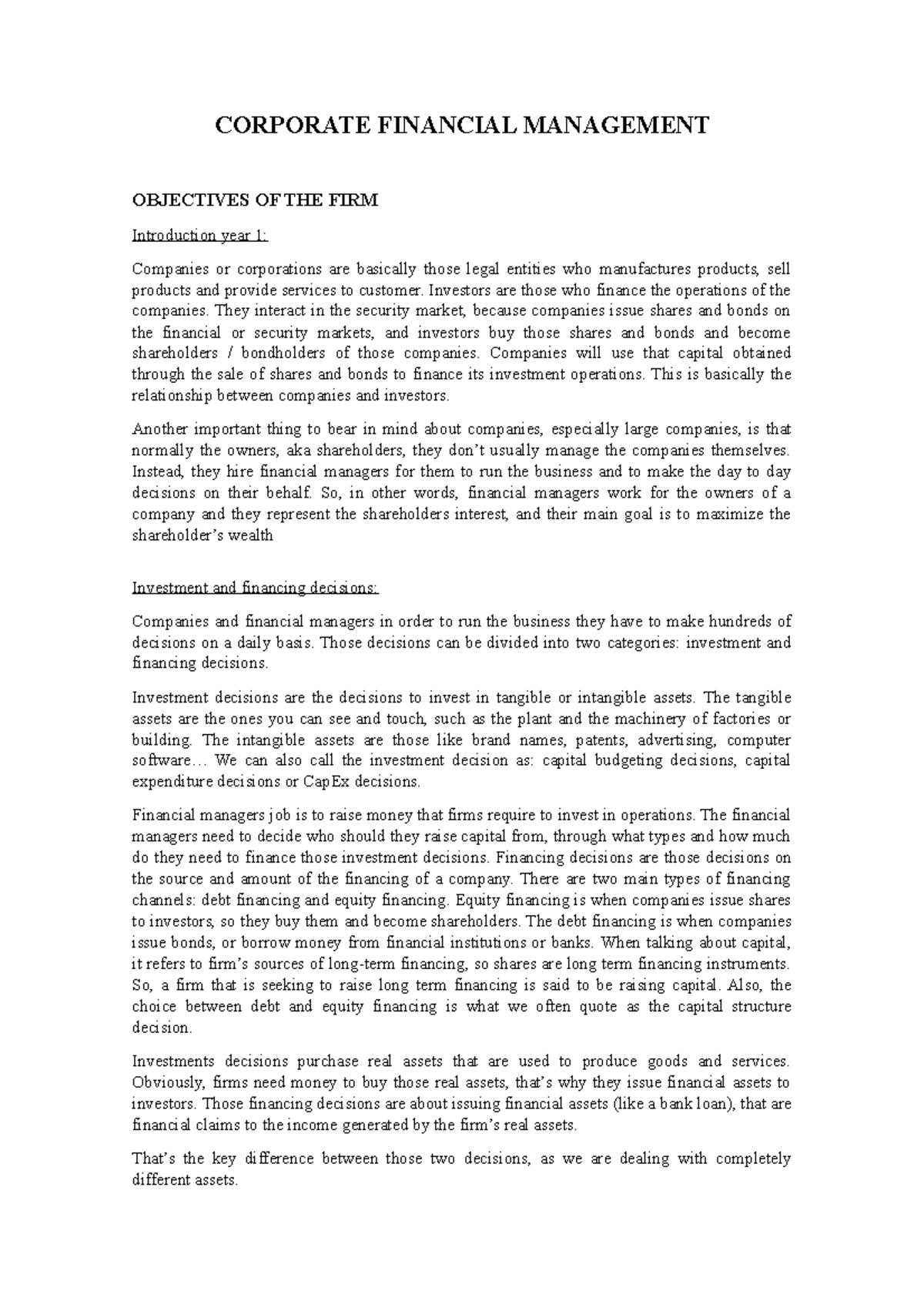Corporate Financial Management definitivo - CORPORATE FINANCIAL ...