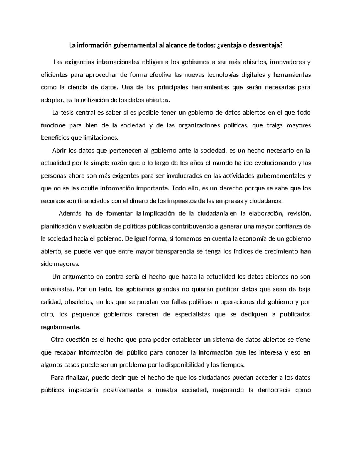 Datos Abiertos - Resumen Derecho - La información gubernamental al ...