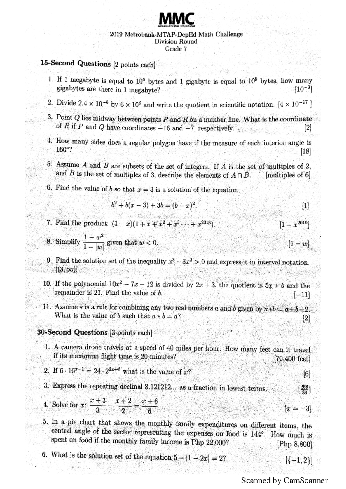 2019 MTAP Orals GR 7 - Lecture Notes or modules with explanations and ...