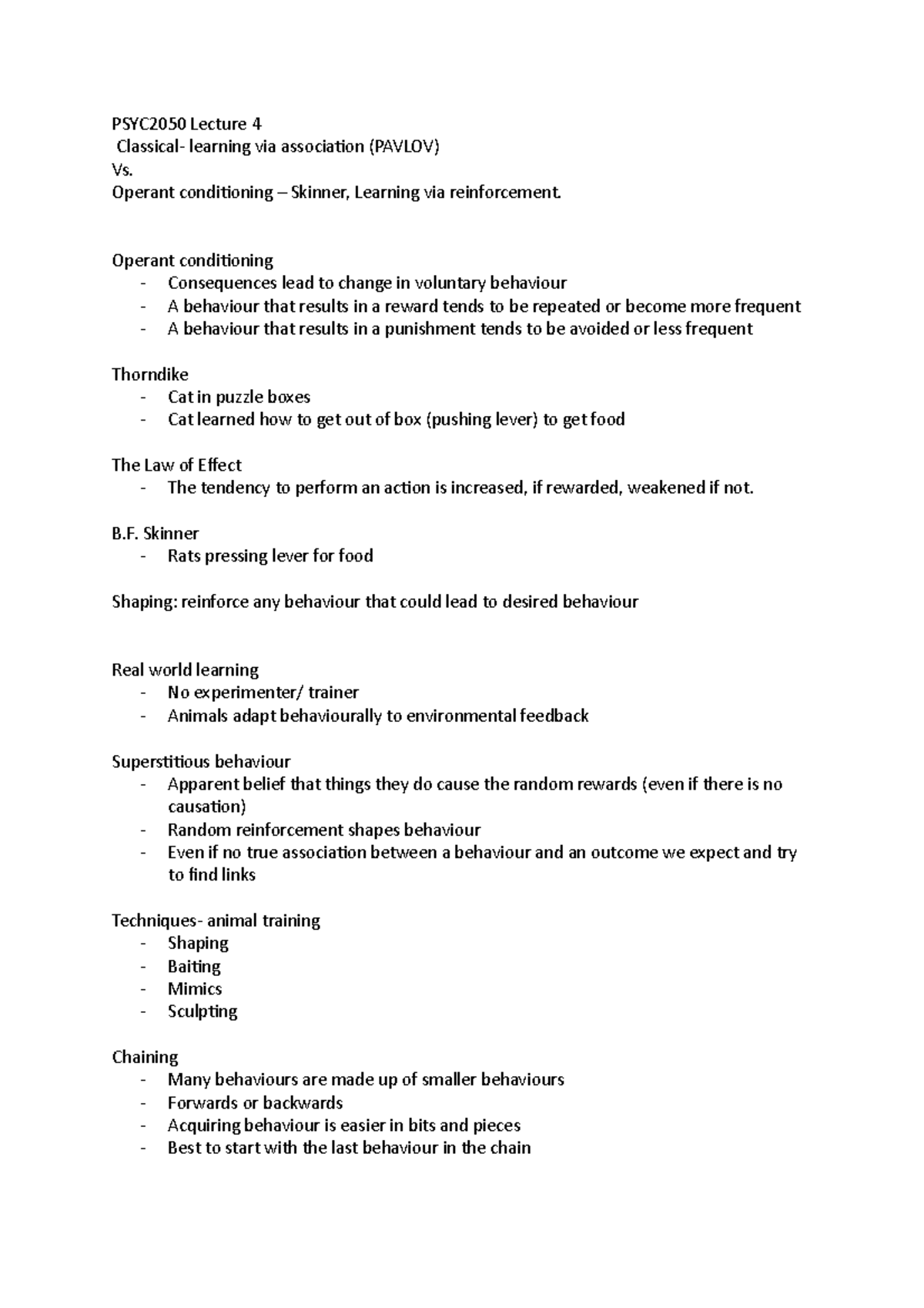 PSYC2050 Lecture 4 - PSYC2050 - UQ - Studocu