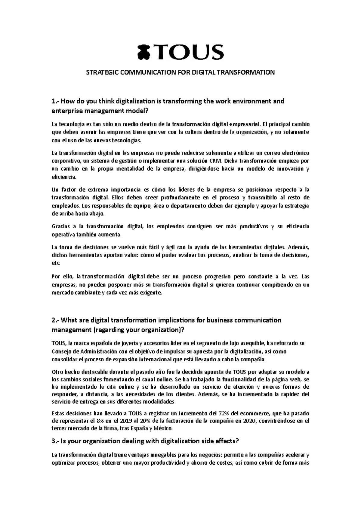 Strategic Communication FOR Digital Transformation - Business ...