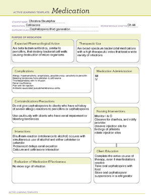 Acetaminophen Medication Sheet - ACTIVE LEARNING TEMPLATES Medication ...