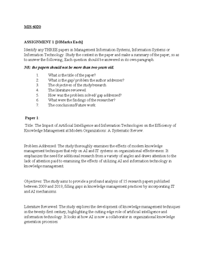 Topic 5 - Management Information Systems assignment for study ...