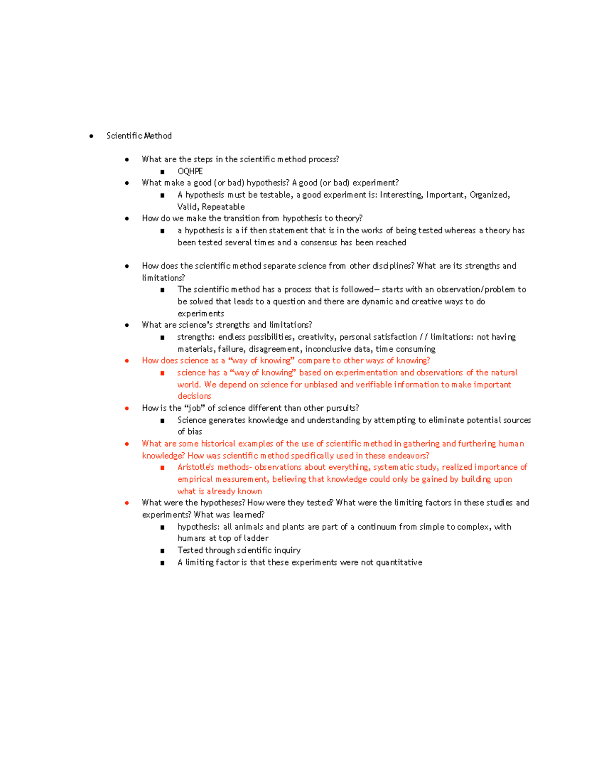 Bio 171 study guide - Scientific Method What are the steps in the ...