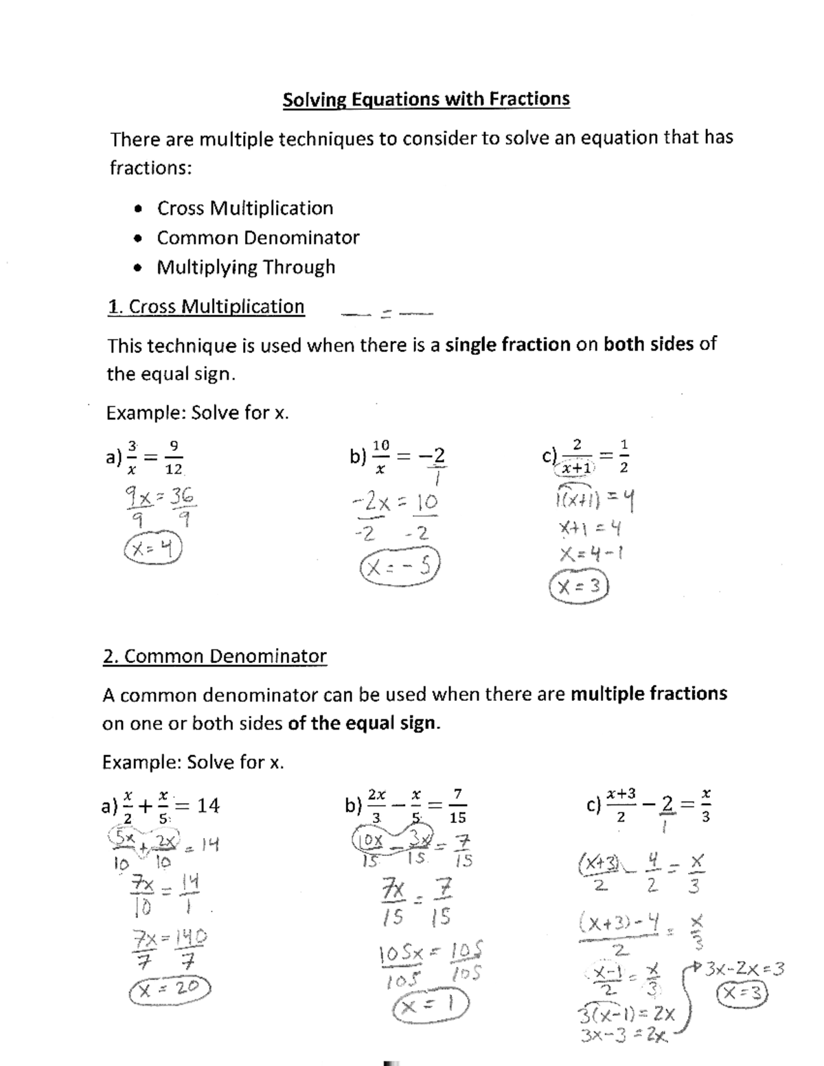 Mfm2p solvingequationswithfractions soln - Math 125.3 - Studocu