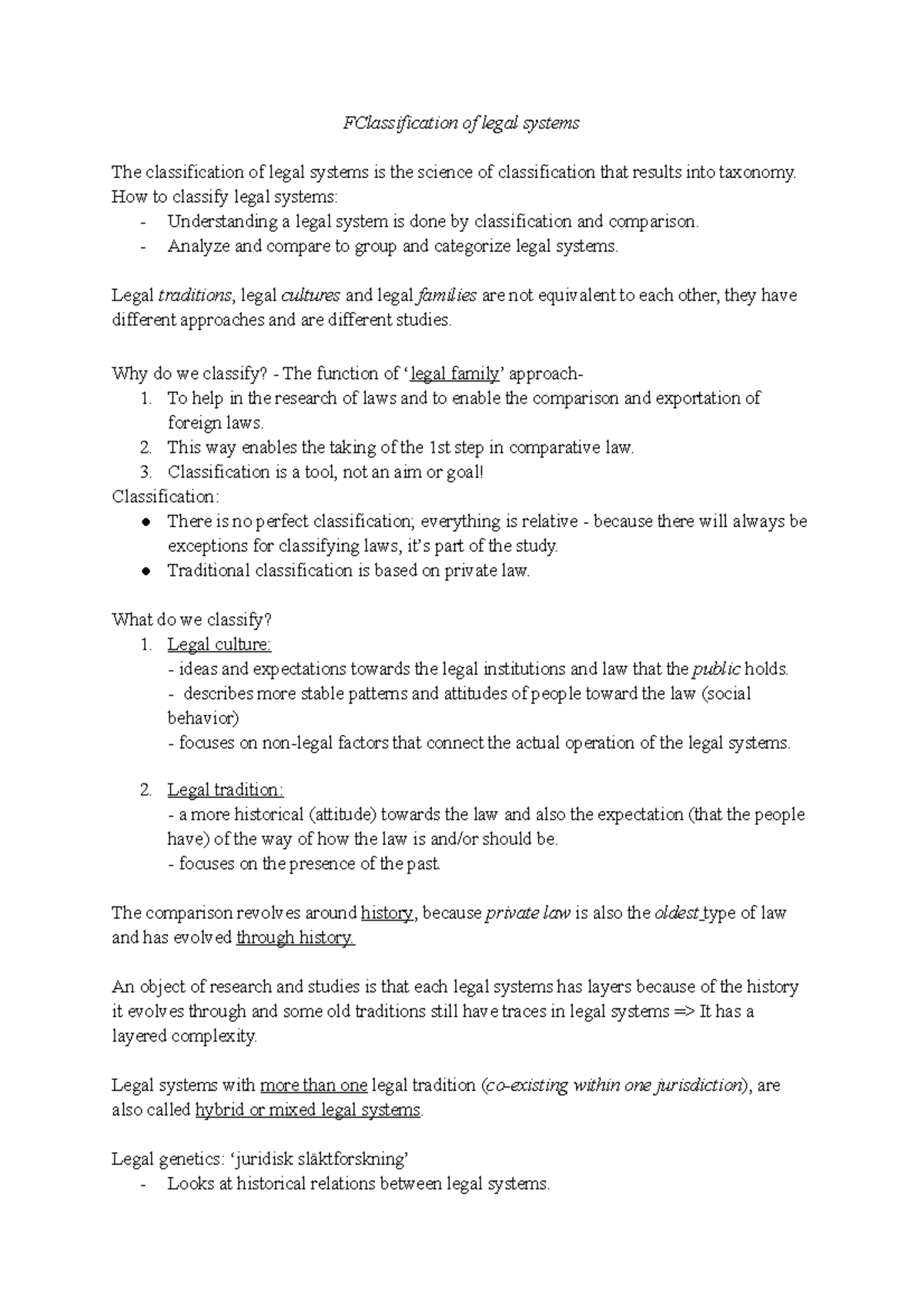 Classification of legal systems - How to classify legal systems ...
