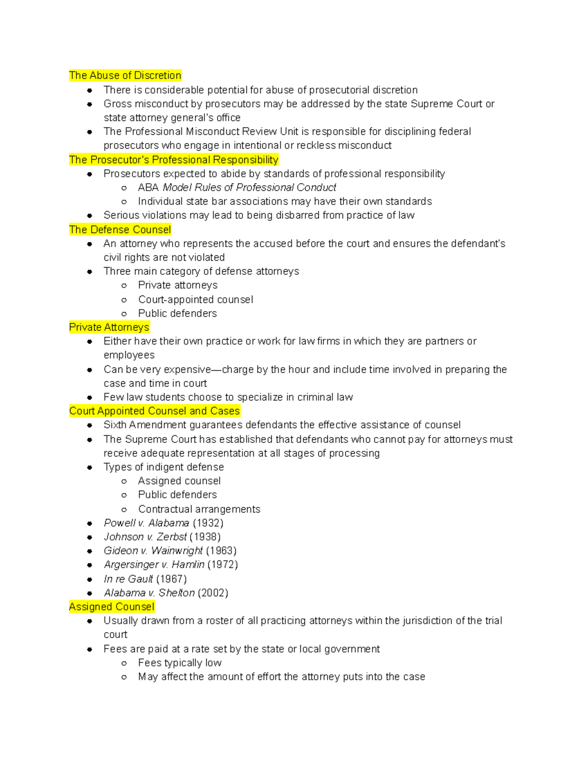 Crim Ch 8 lec notes pt 2 - The Abuse of Discretion There is ...