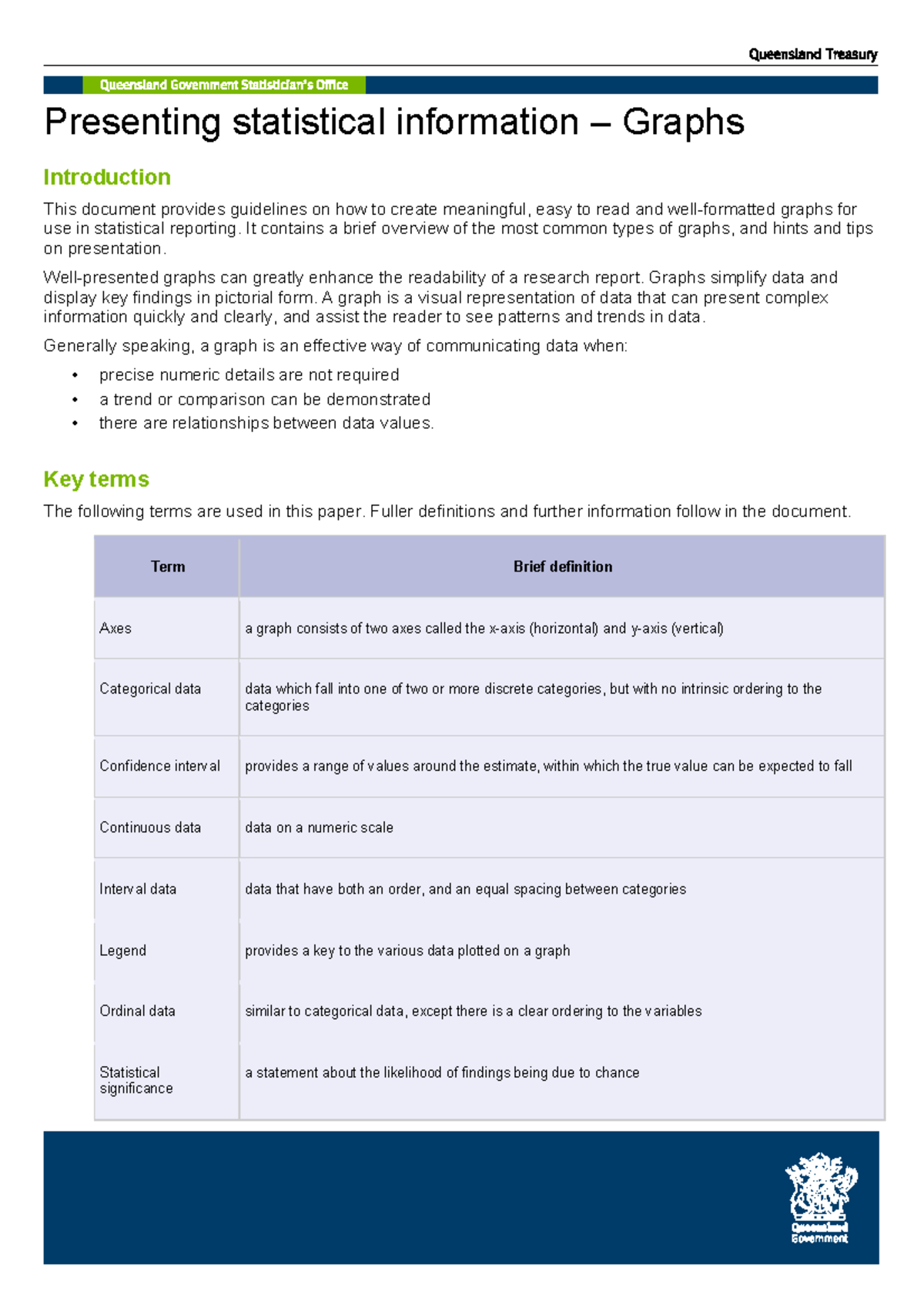 Week #9 - reading - Presenting statistical information – Graphs ...