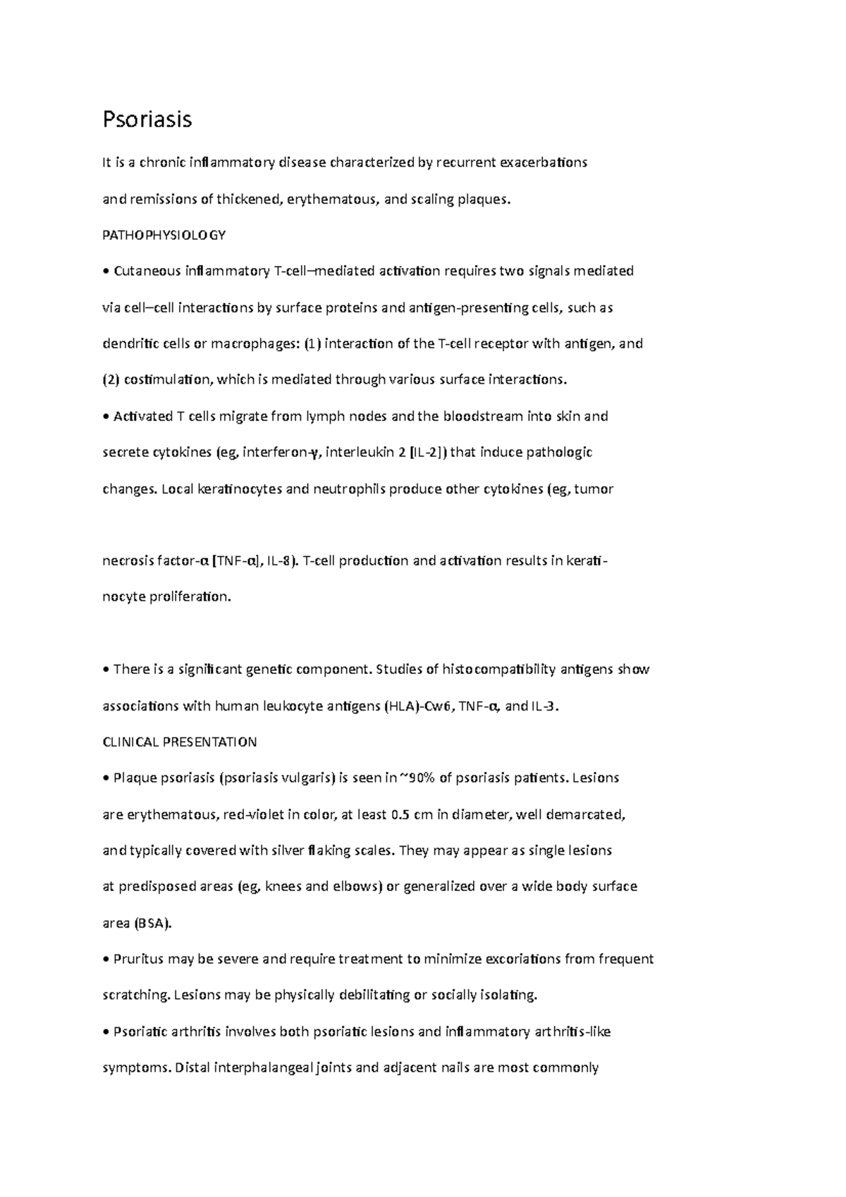 Psoriasis - Psoriasis It is a chronic inflammatory disease ...