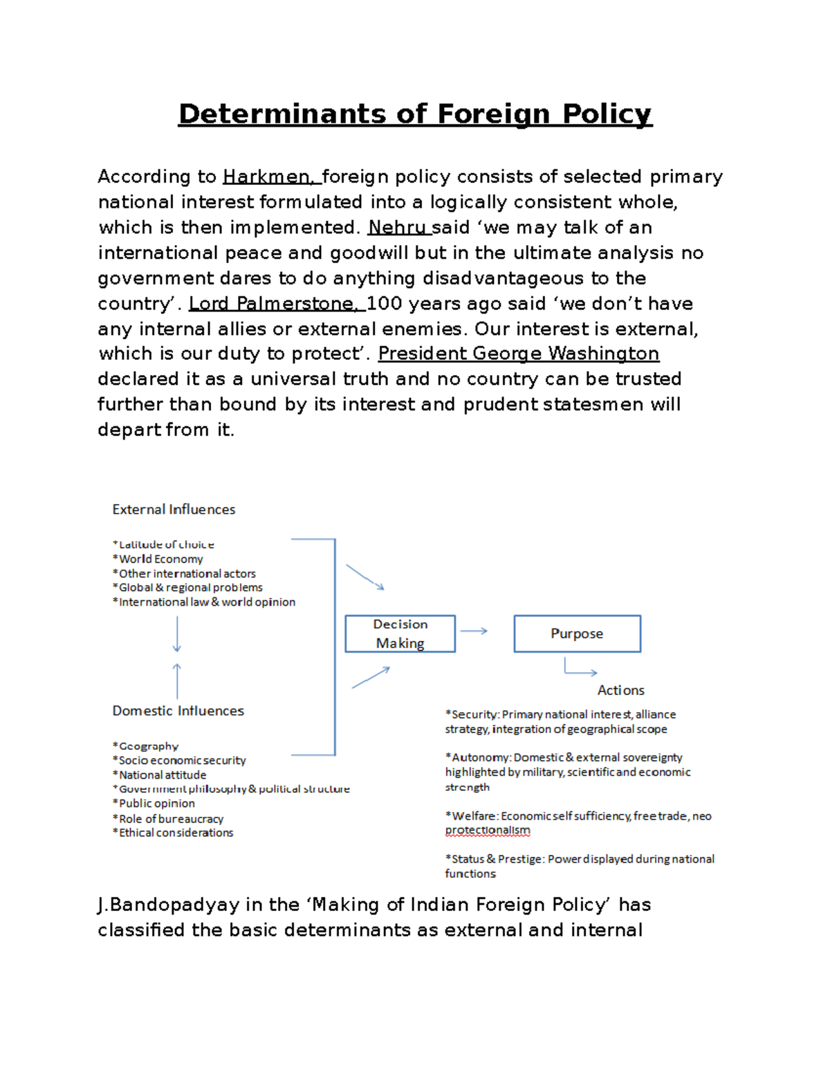 Indian Foreign Policy - Determinants of Foreign Policy According to ...